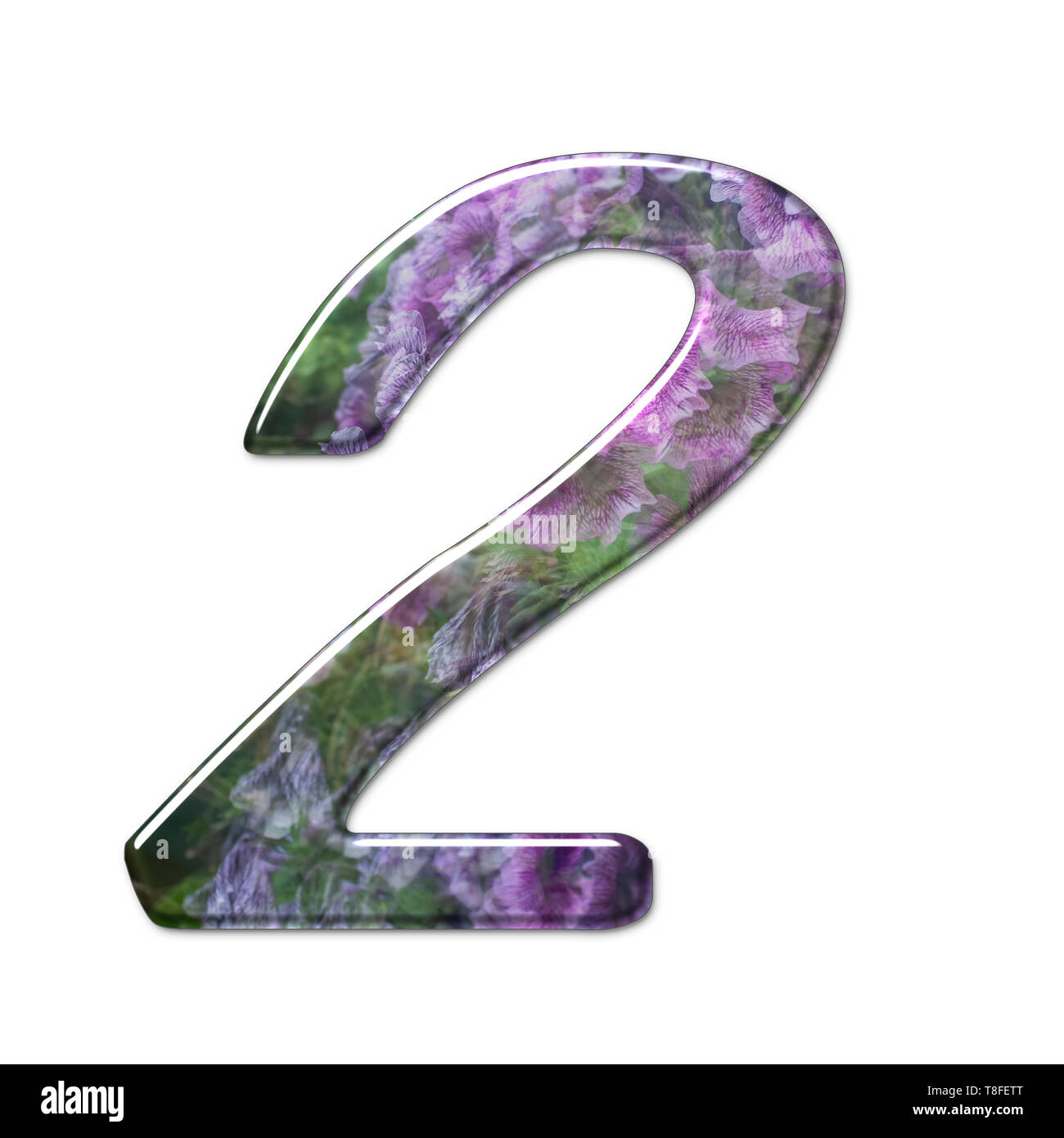 Die Zahl zwei Teil einer Reihe von Buchstaben, Zahlen und Symbole von ...