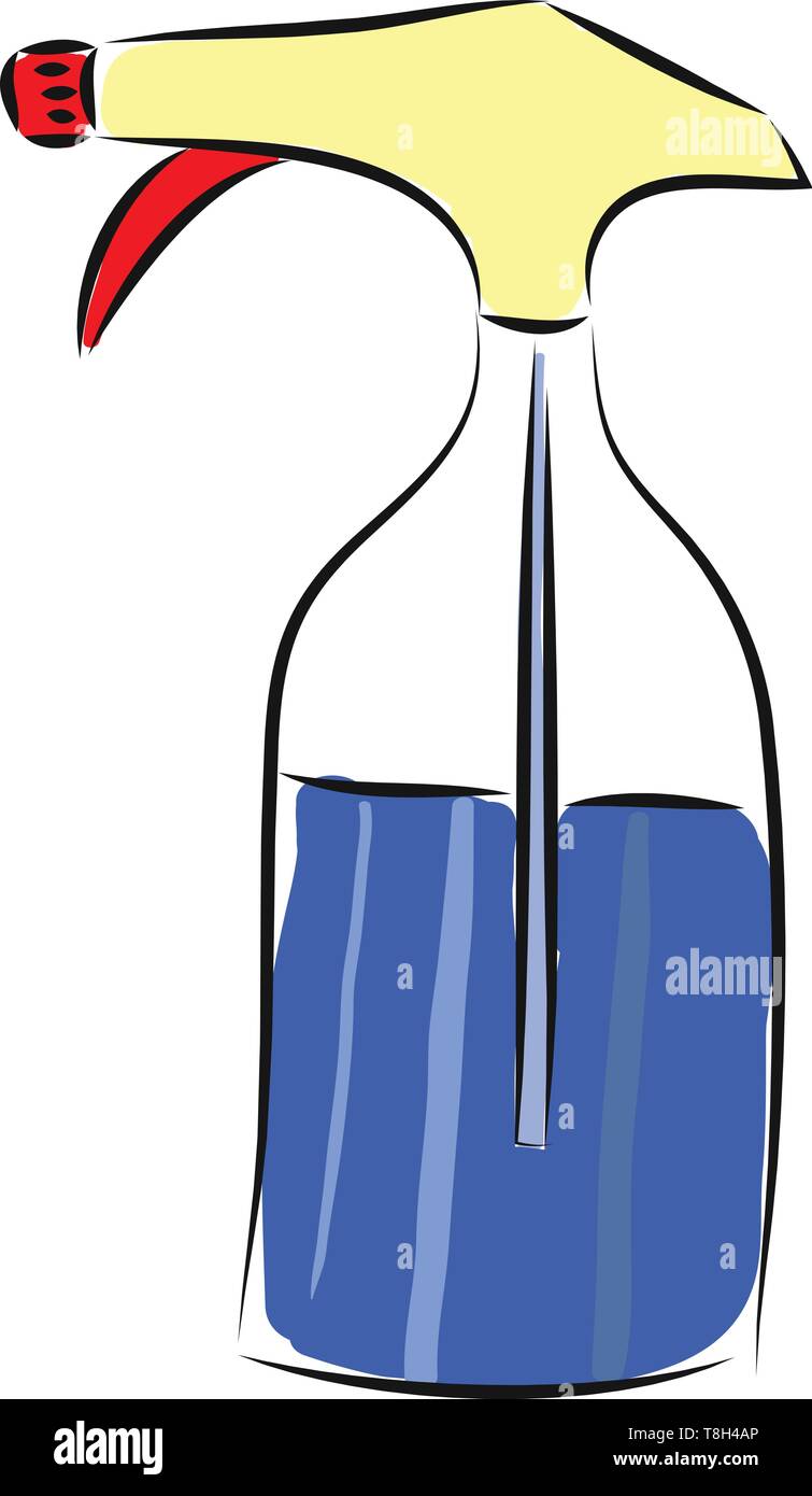 Glasreiniger Hand gezeichnet Design, Illustration, Vektor auf weißem ...
