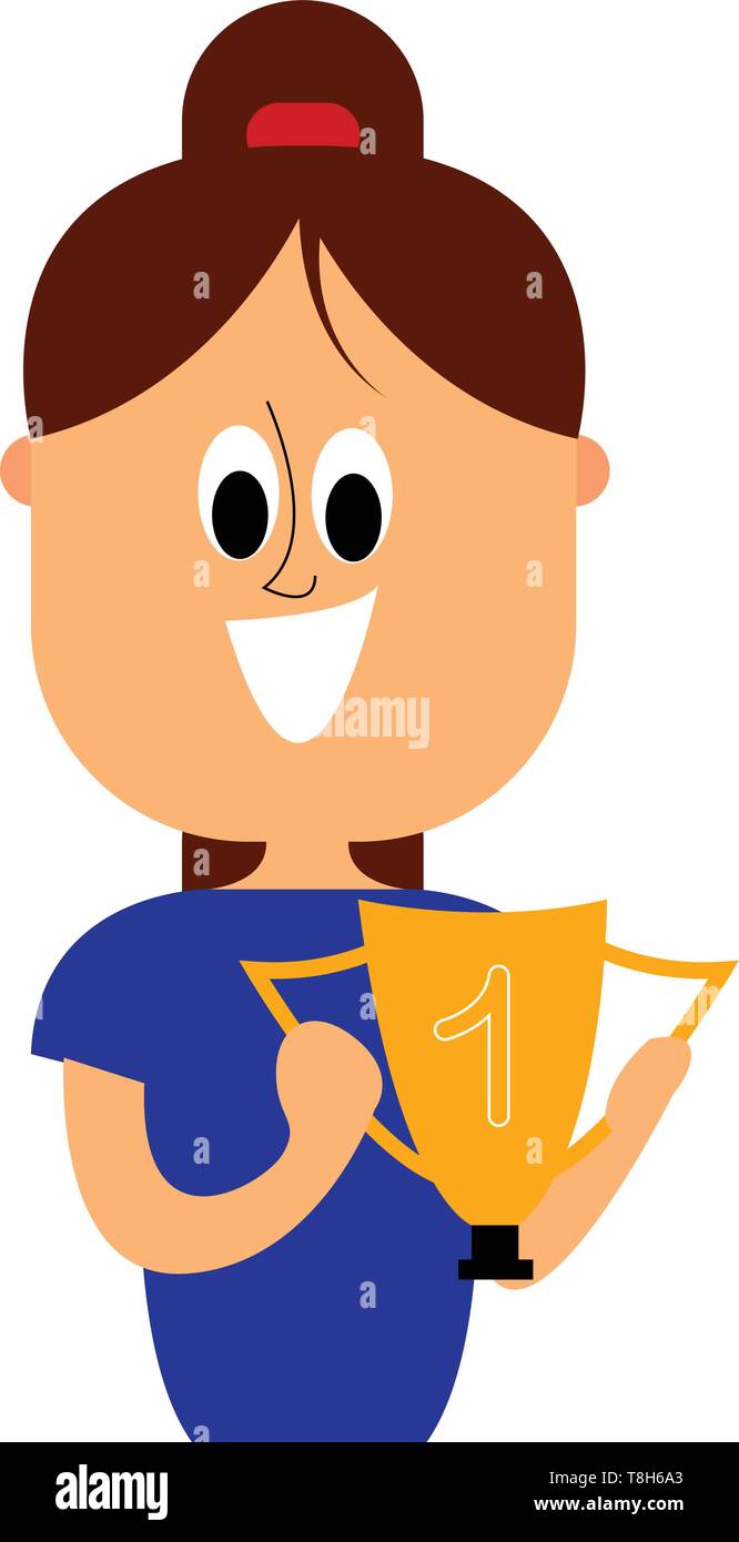 Eine kleine glückliche Mädchen, das zum ersten Mal und wurde der ...