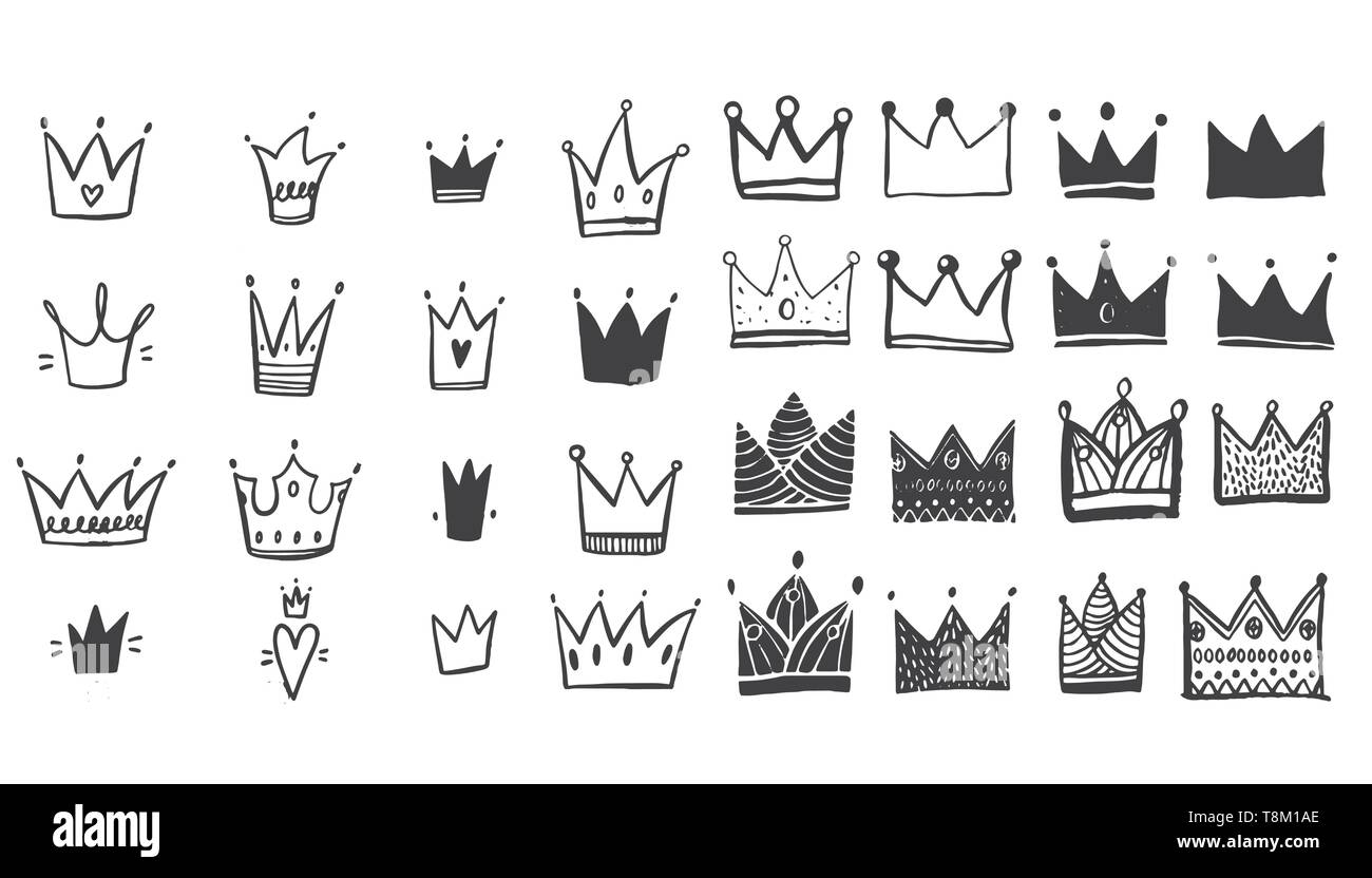Große Sammlung von Vektor Krone Silhouetten in Vintage Style Vector ...