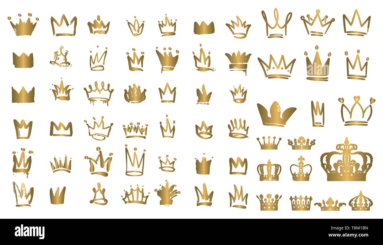 Große Sammlung von Vektor Krone Silhouetten in Vintage Style Vector ...