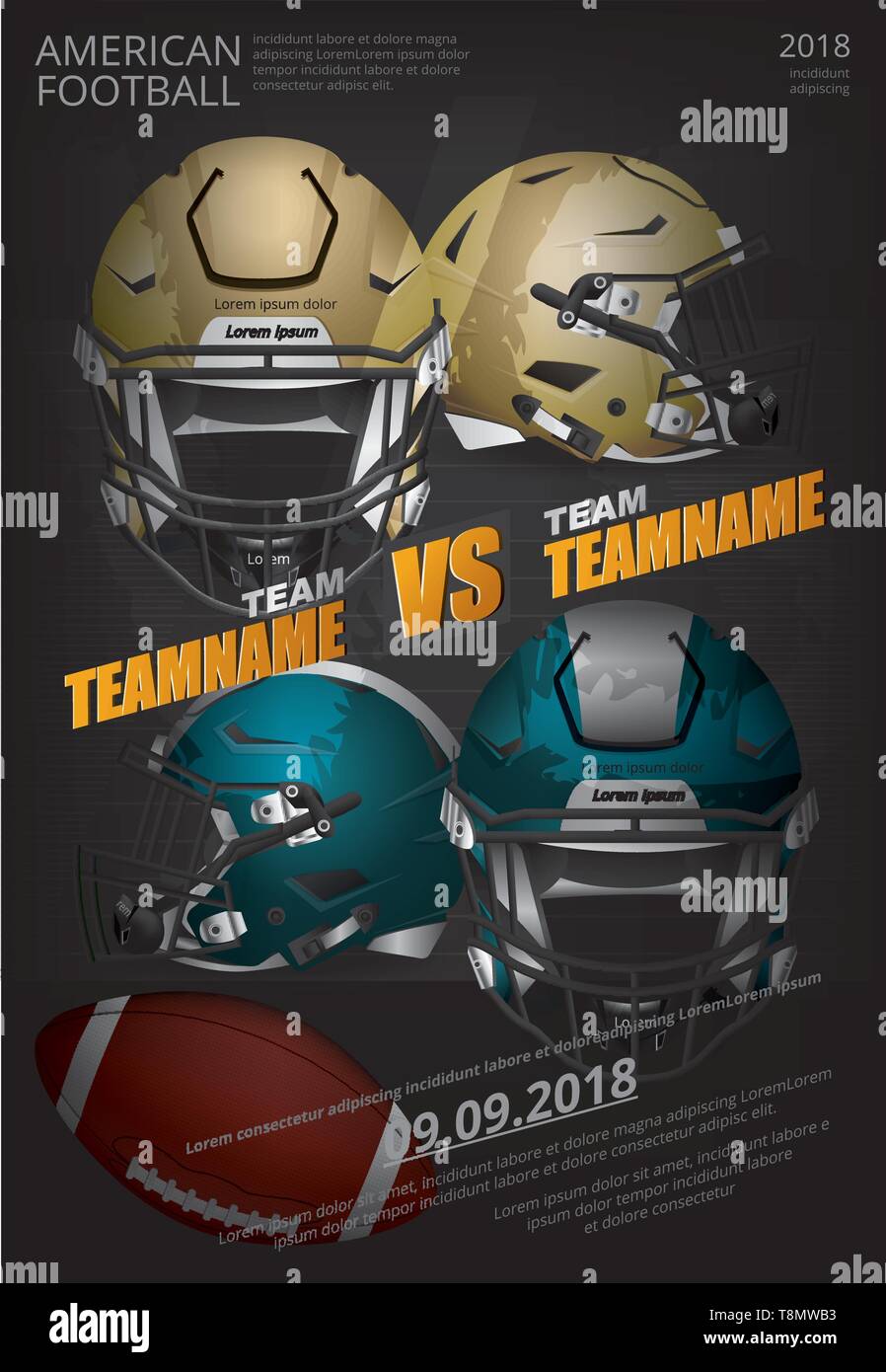 American Football Poster Helmet Ball Stockfotos & American Football ...