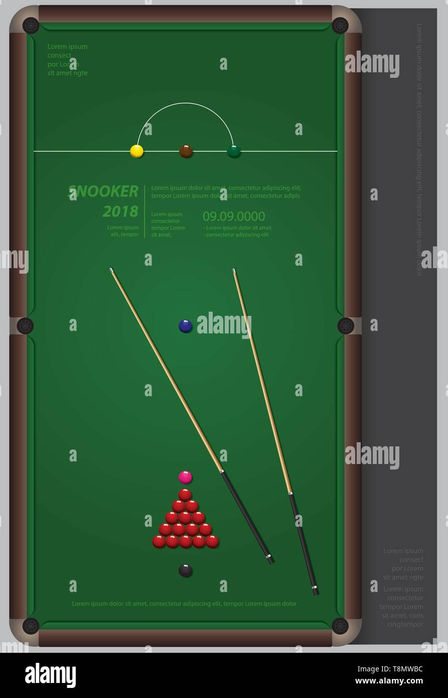 Snooker Championship Poster Design Template Vector Illustration Stock ...