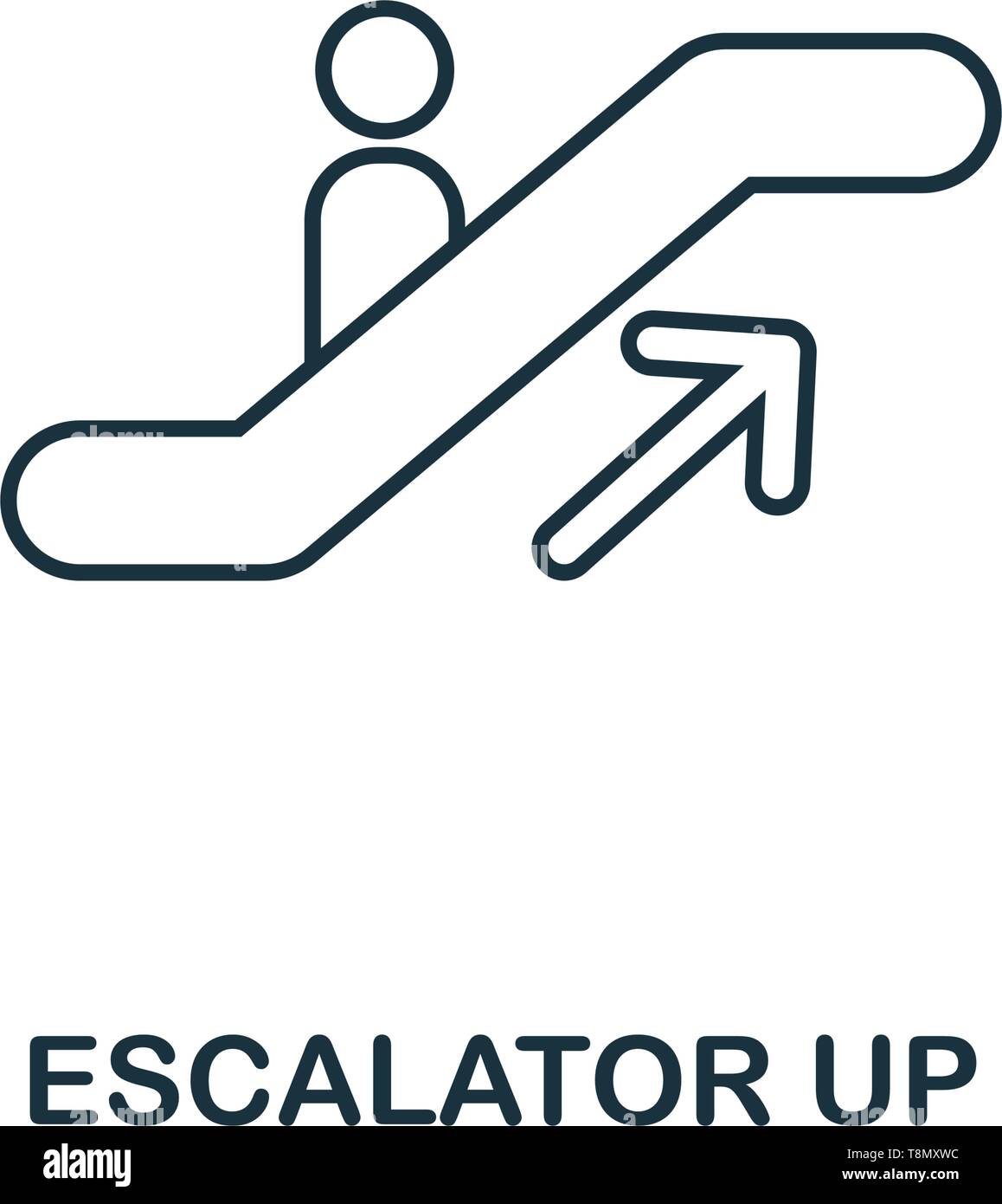 Rolltreppe Symbol. Thin Line outline Style von Einkaufszentrum Zeichen ...