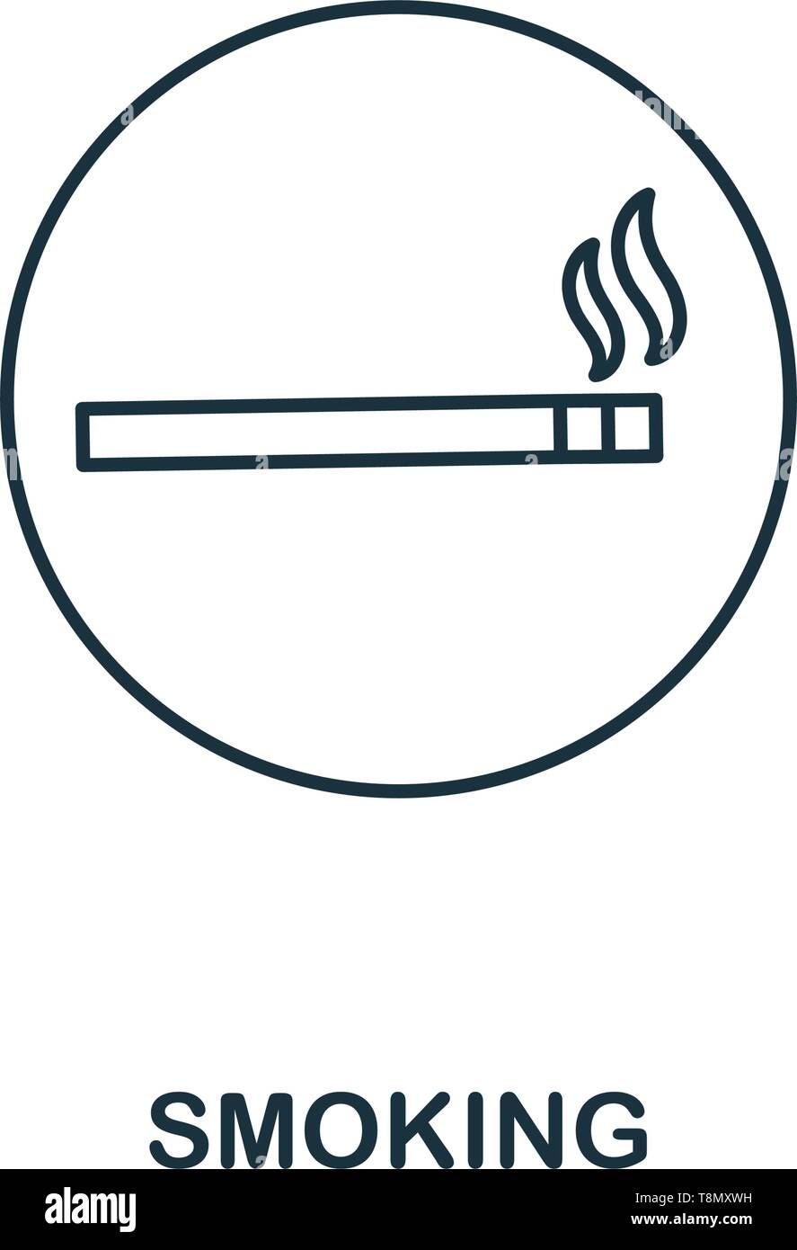 Rauchen Symbol. Thin Line outline Style von Einkaufszentrum Zeichen ...