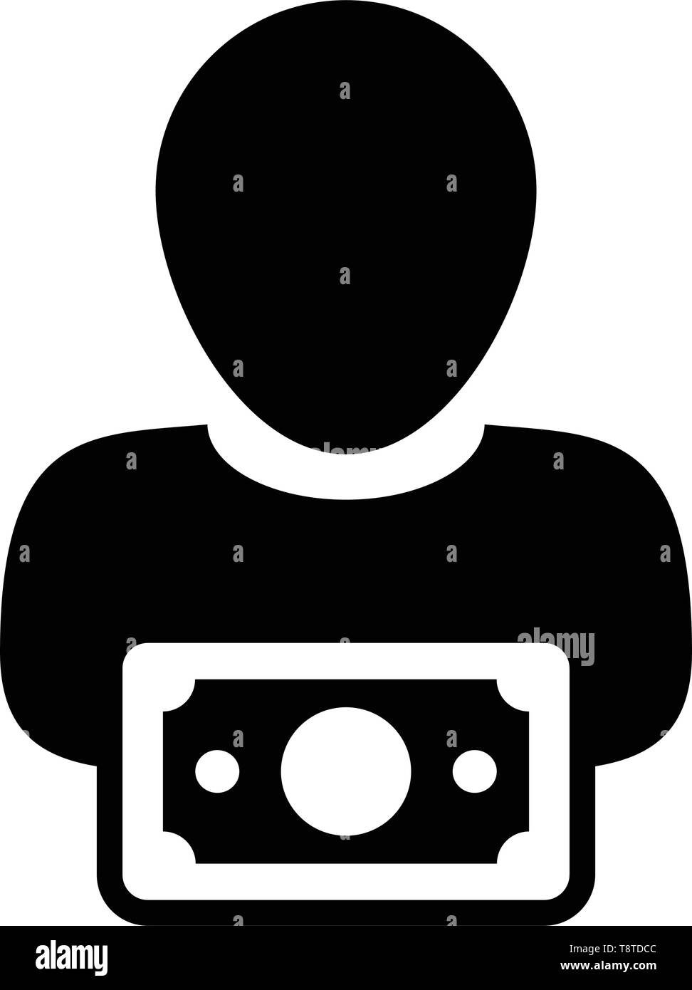 Umsatz Symbol Vektor männlichen Benutzer person Profil Avatar mit Geld ...