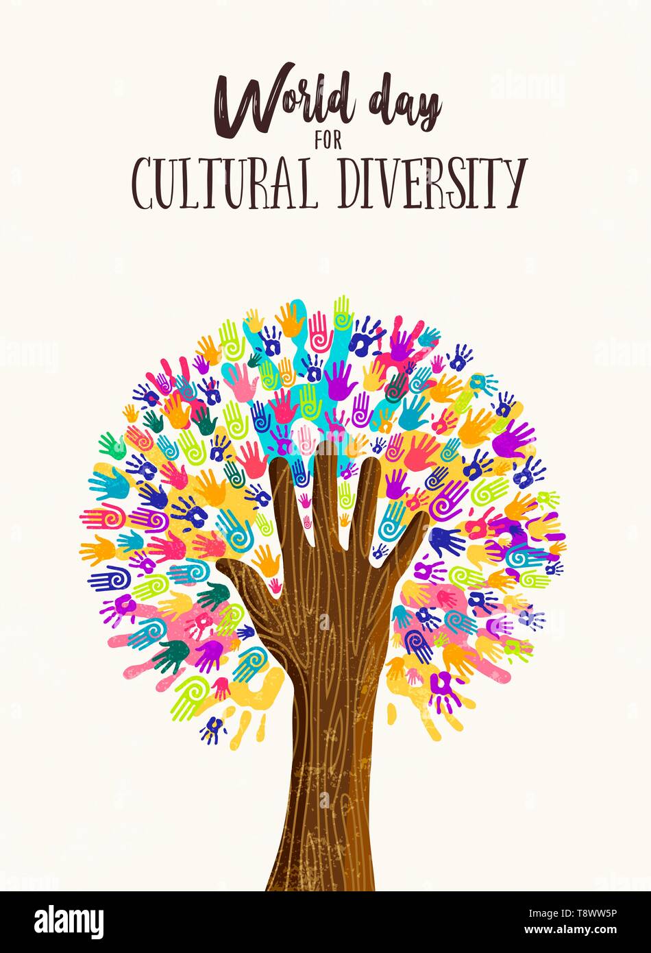Kulturelle Vielfalt Tag poster Abbildung. Baum aus der menschlichen ...