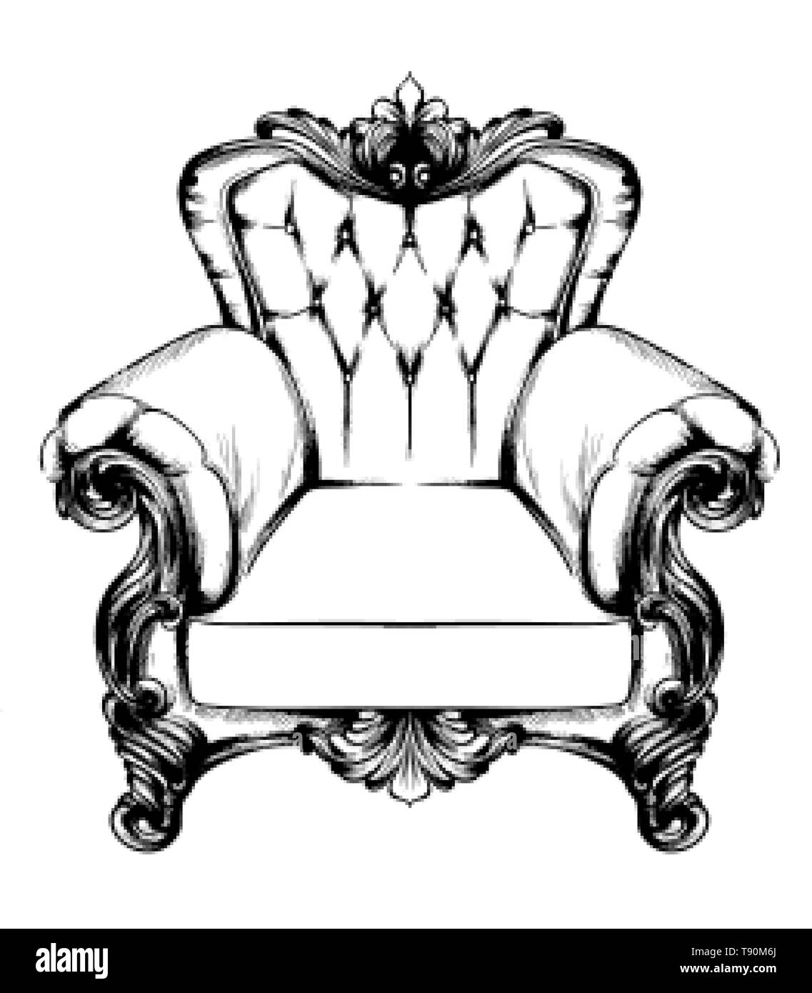 Klassische Sessel Vektor. Royal Style decotations. Viktorianische ...