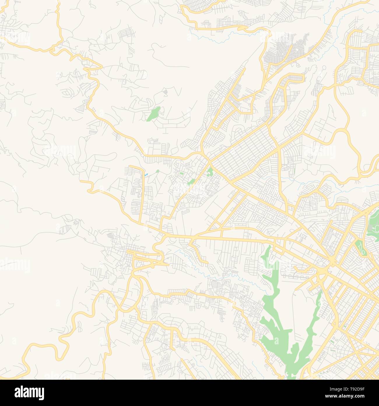 Leeren Vektor Karte von Mixco, Guatemala, Guatemala, druckbare road map ...