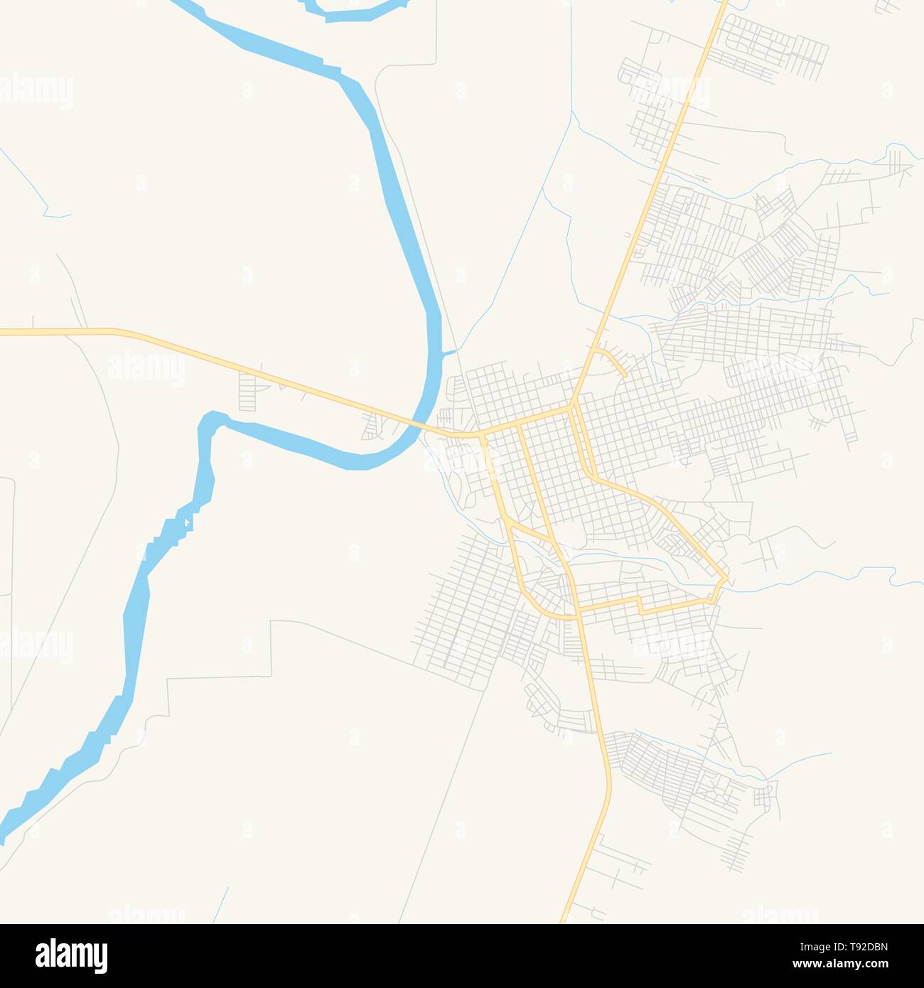 Leere Vektorkarte in El Progreso, Yoro, Honduras, druckbare road map im ...