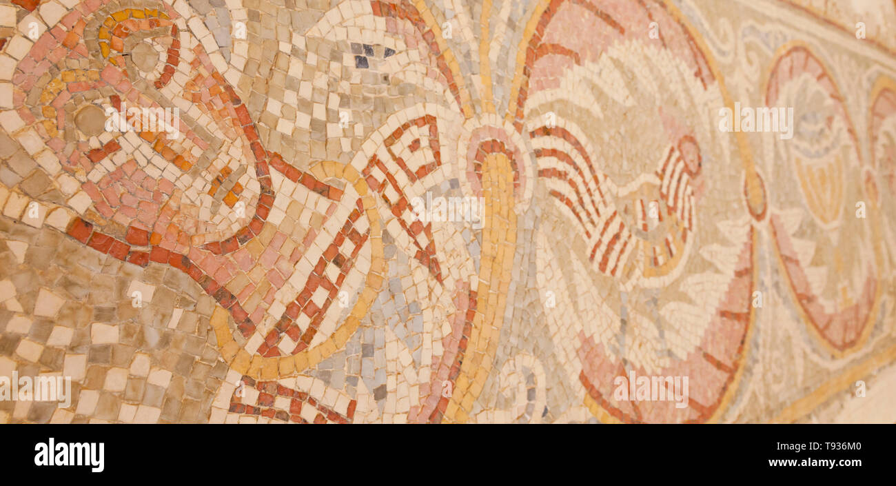 Mosaico de las Estaciones. Parque Arqueológico de Madaba. Madaba ...