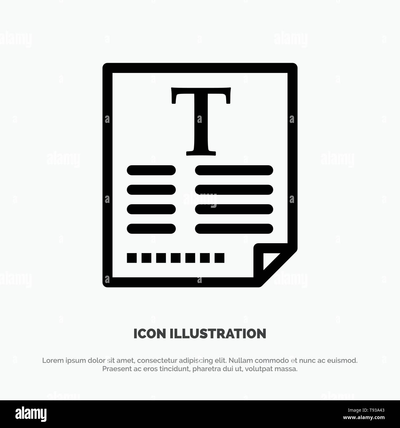 Datei, Text, Poster, Quelle Vektor Symbol Leitung Stock-Vektorgrafik ...