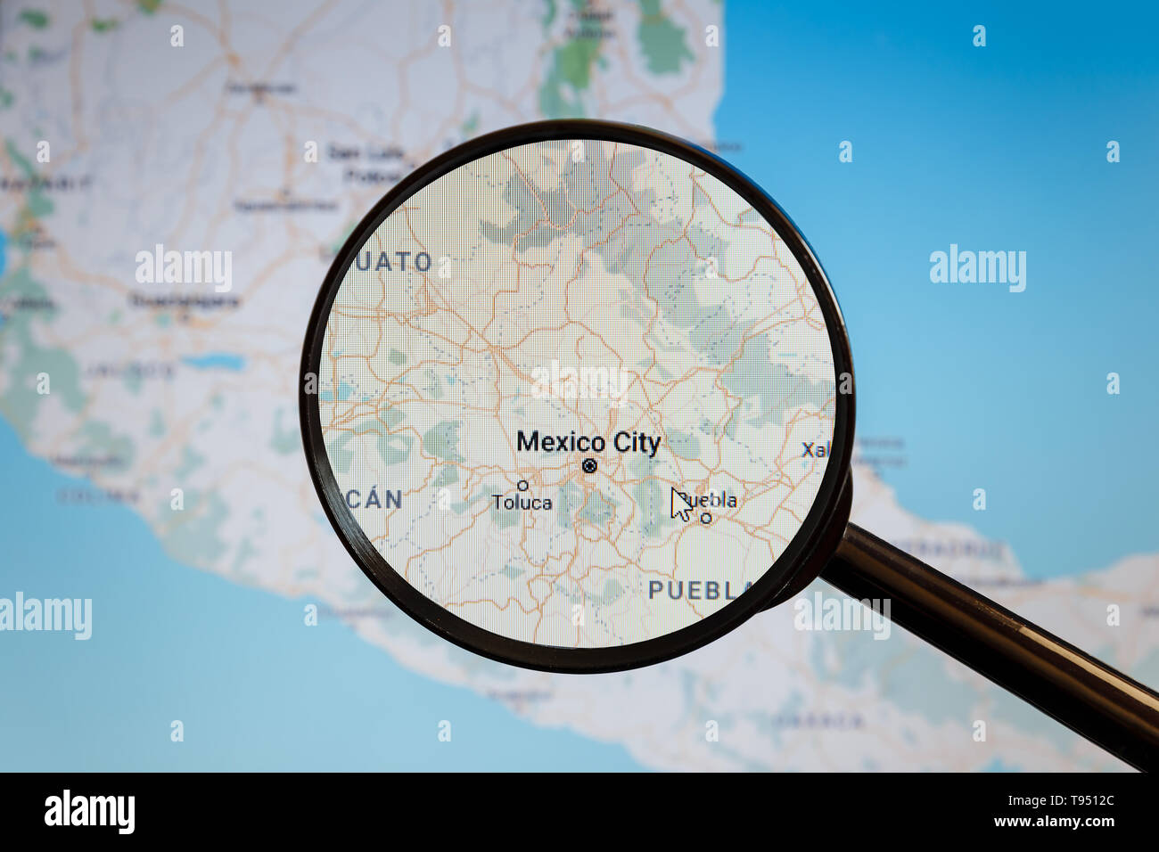 Mexiko City, Mexiko. Politische Karte. Die Stadt auf dem Bildschirm ...
