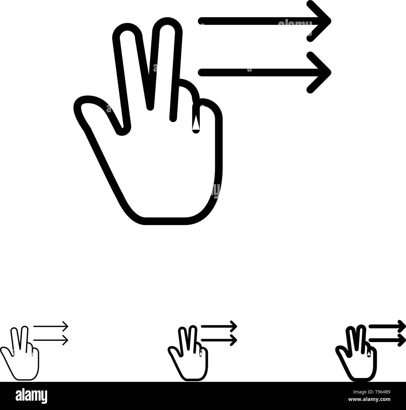 Linie piktogramm hand oben Schwarzweiß-Stockfotos und -bilder - Seite 3 - Alamy