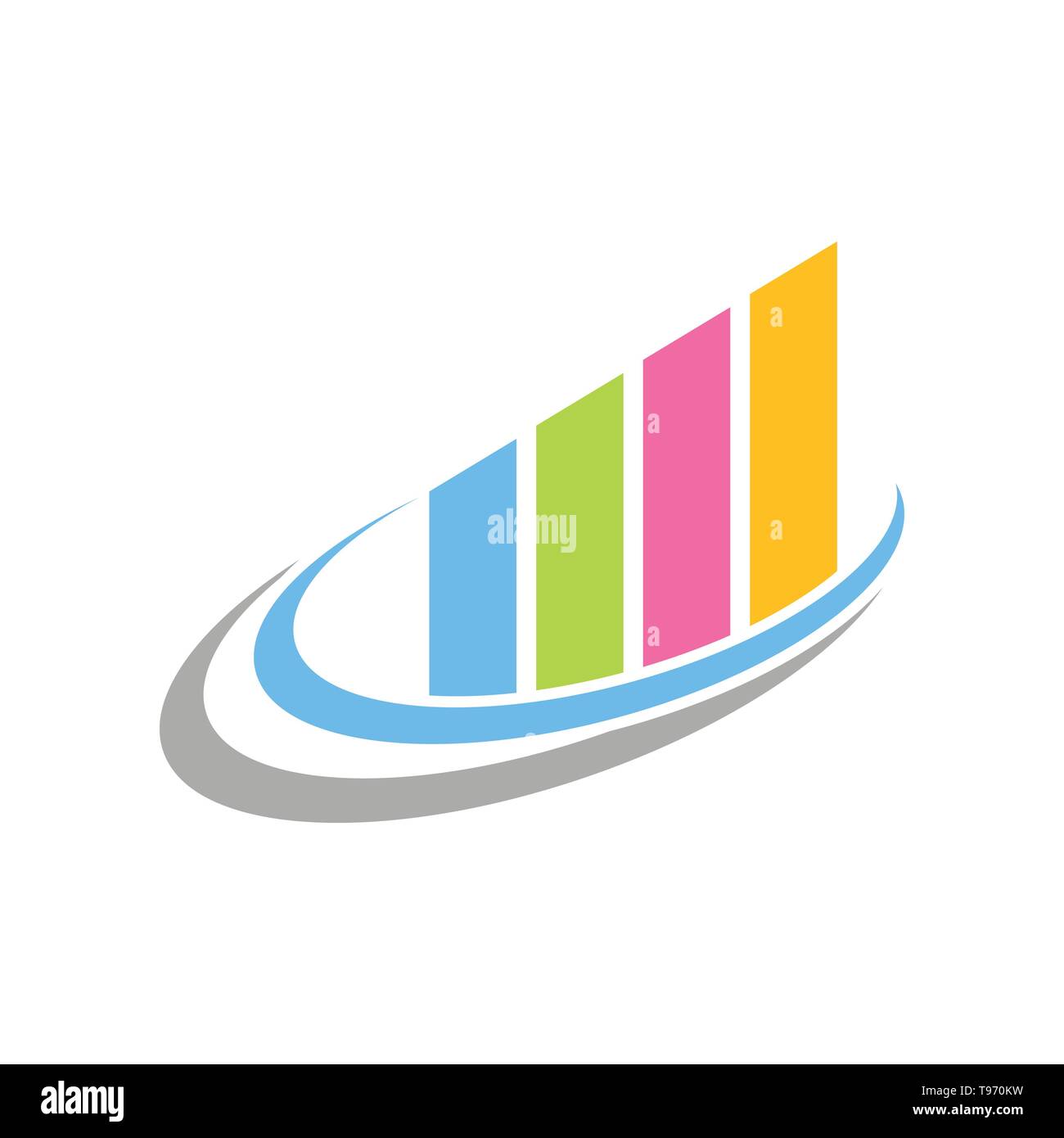 Bunte schnell Chart Statistik Swoosh Vektor Symbol Grafik Logo Design ...