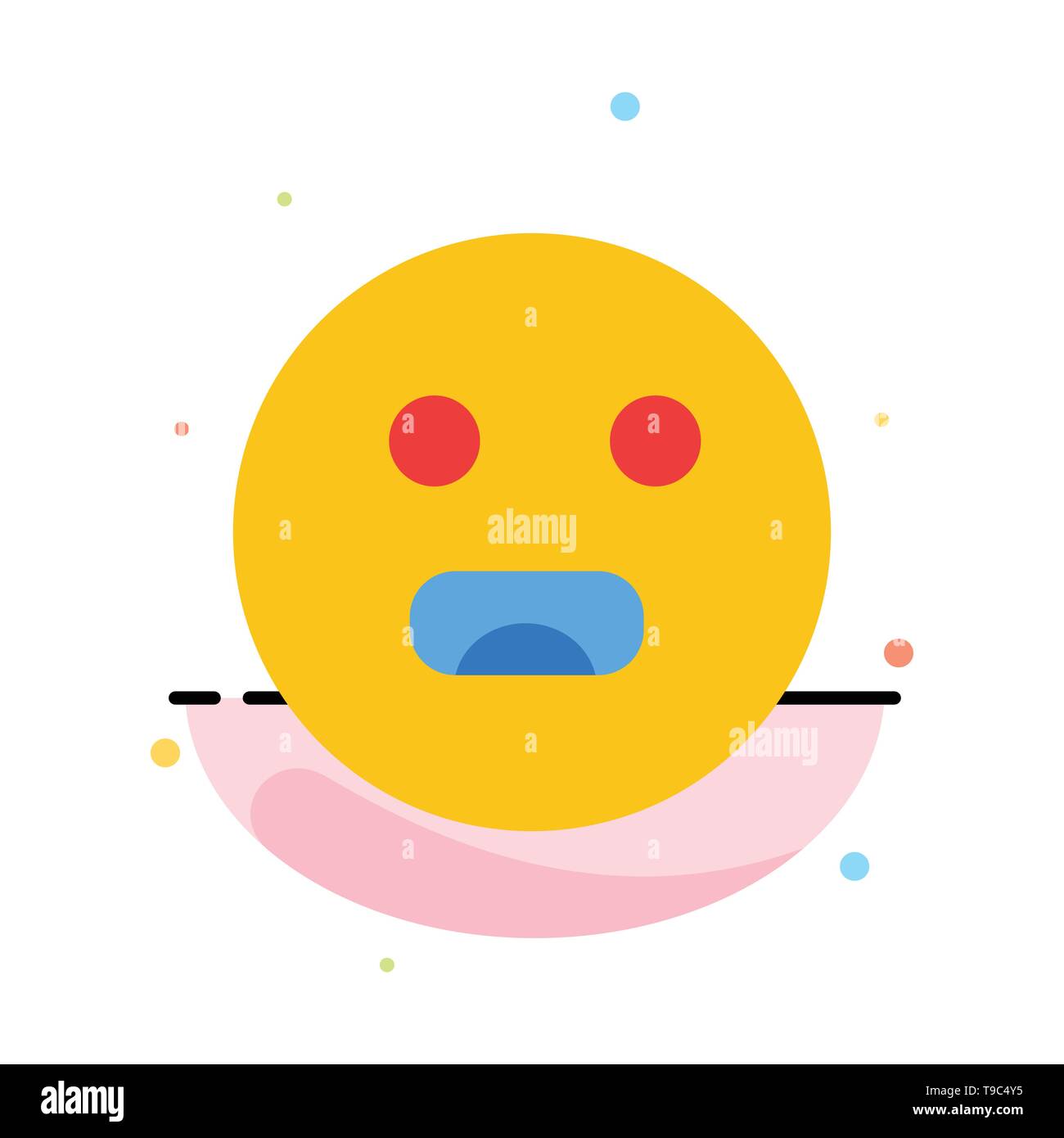 Emojis, Emoticon, hungrig, Schule Abstract flachen Farbe Symbol Vorlage ...