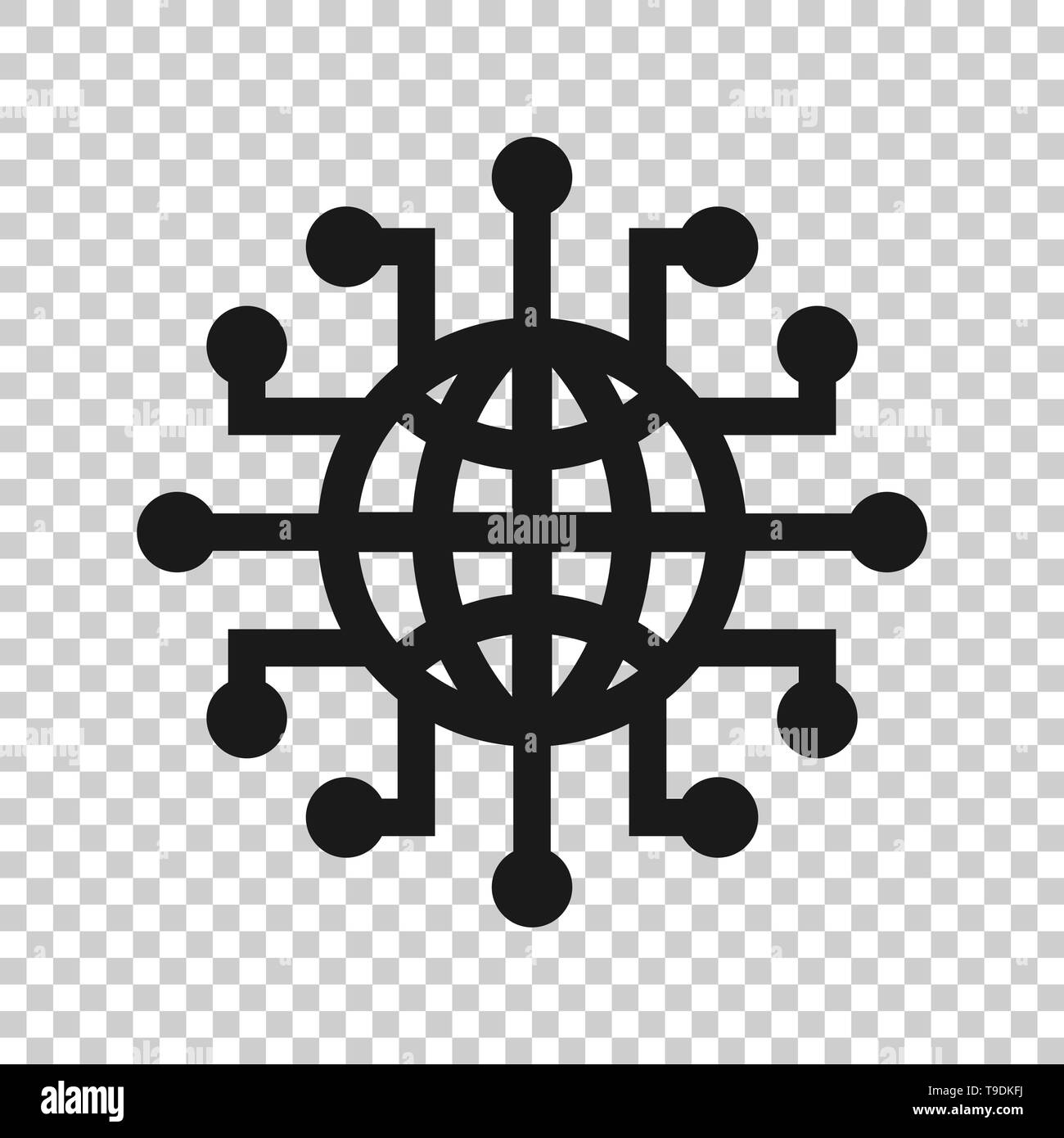 Globales Netzwerk Symbol in transparenten Stil. Cyber Welt Vector ...