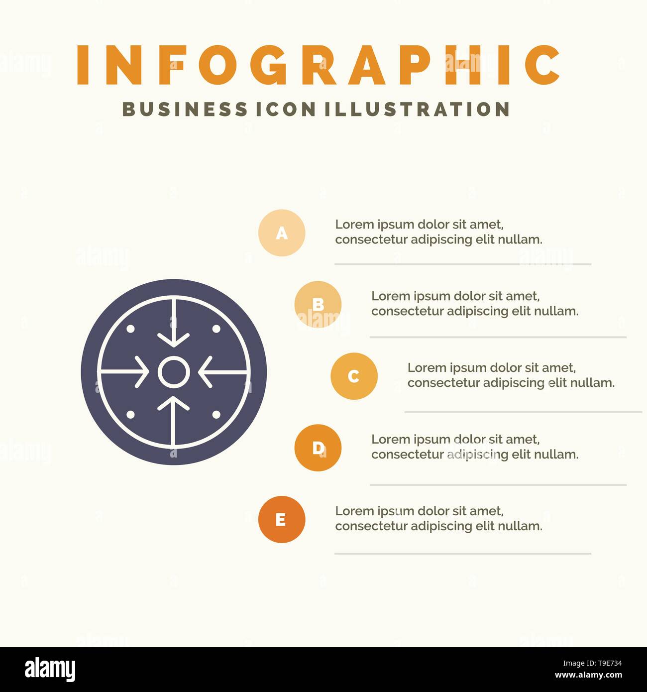 Stufen, Ziele, Umsetzung, Betrieb, Prozess Solid Symbol Infografiken 5 ...