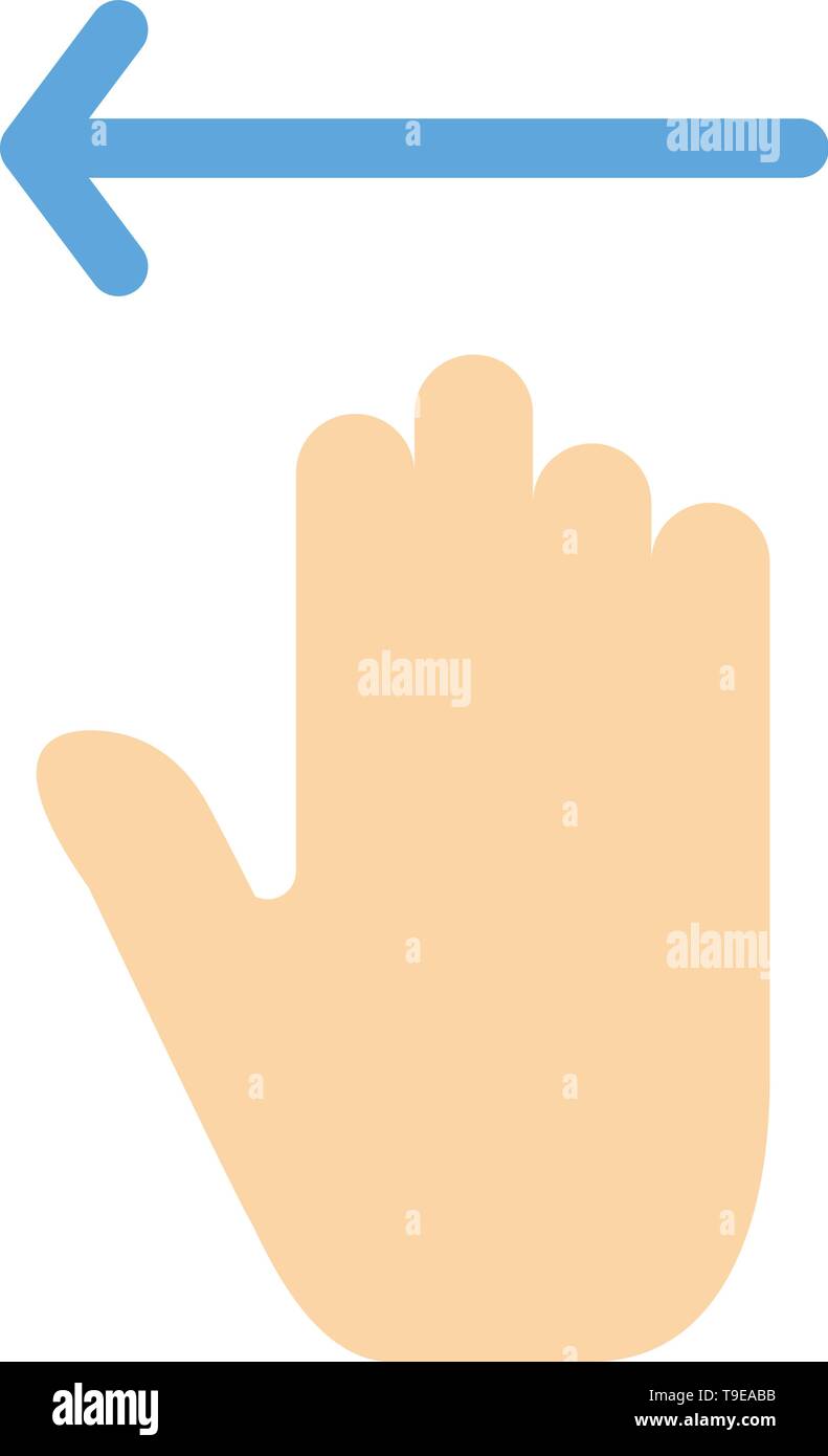 Hand, Pfeil, Gesten, Linken flachen Farbe Symbol. Vektor icon banner ...