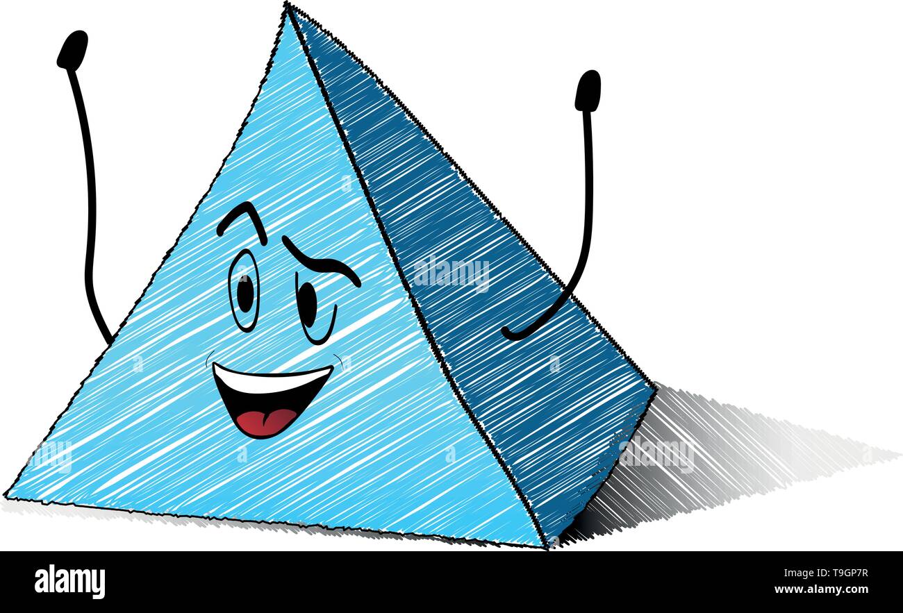 Comic Cartoon Illustration einer Pyramide mit Händen Stock-Vektorgrafik ...