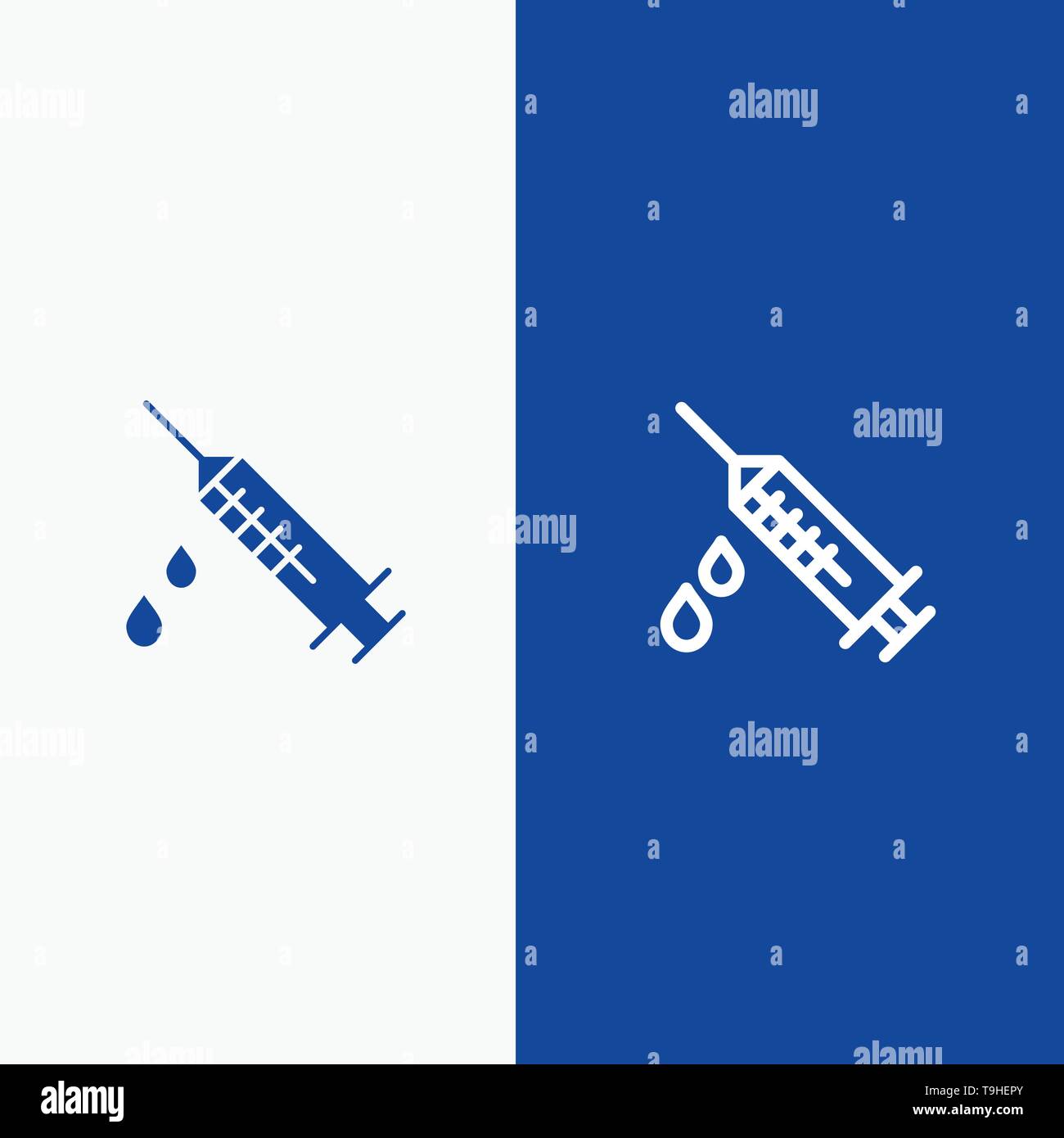 Dope, Einspritzung, Medizin, Droge und Glyphe feste Symbol blau Banner ...