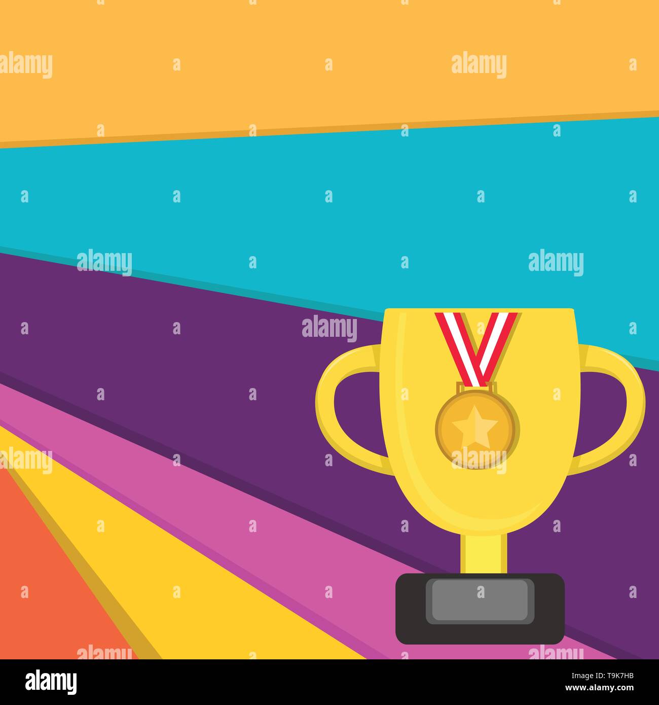 Trophy Schale auf Sockel mit Plakette dekoriert von Medaille mit ...