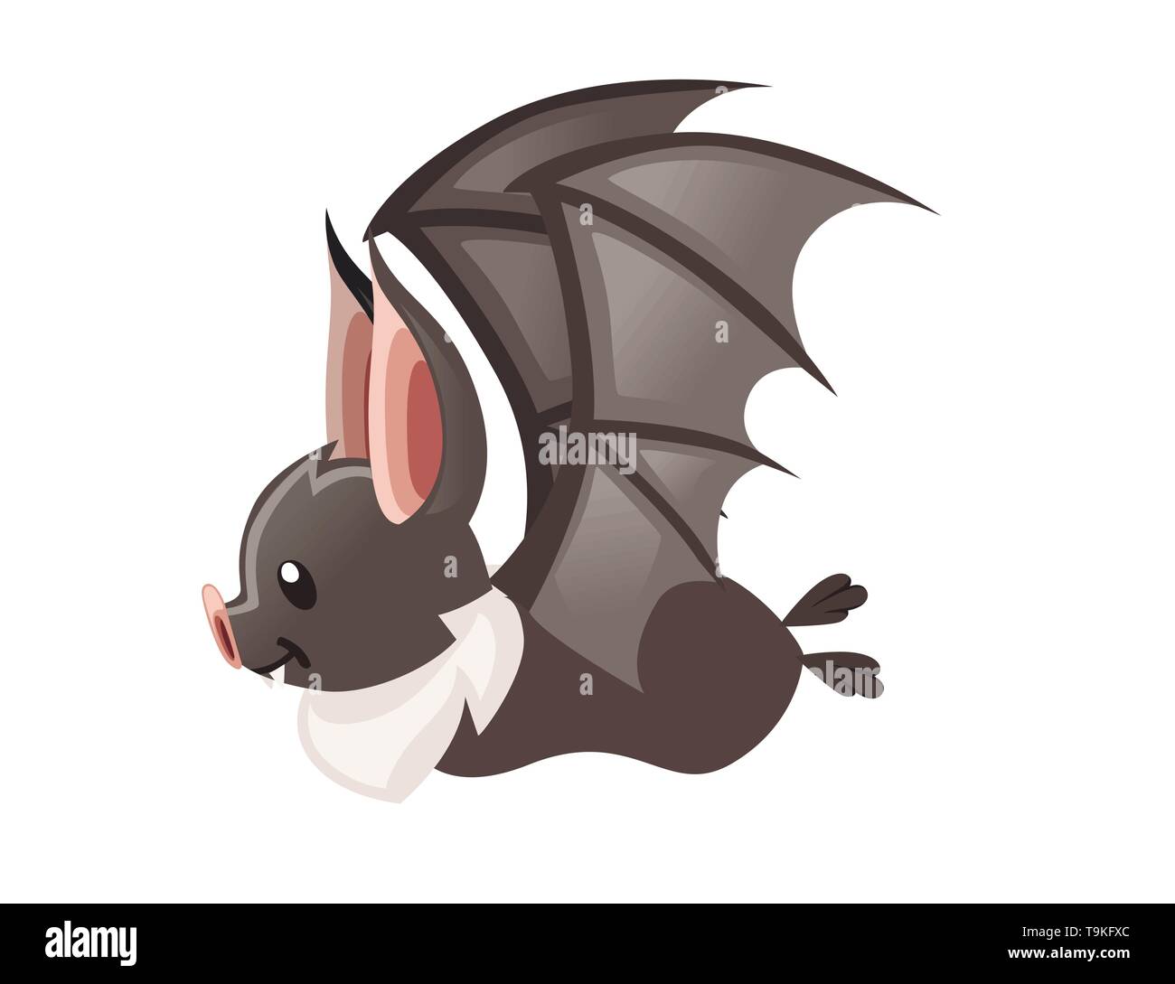 Cartoon bat. Cute Vampir Fledermaus, fliegende Säugetier. Flache Vector ...