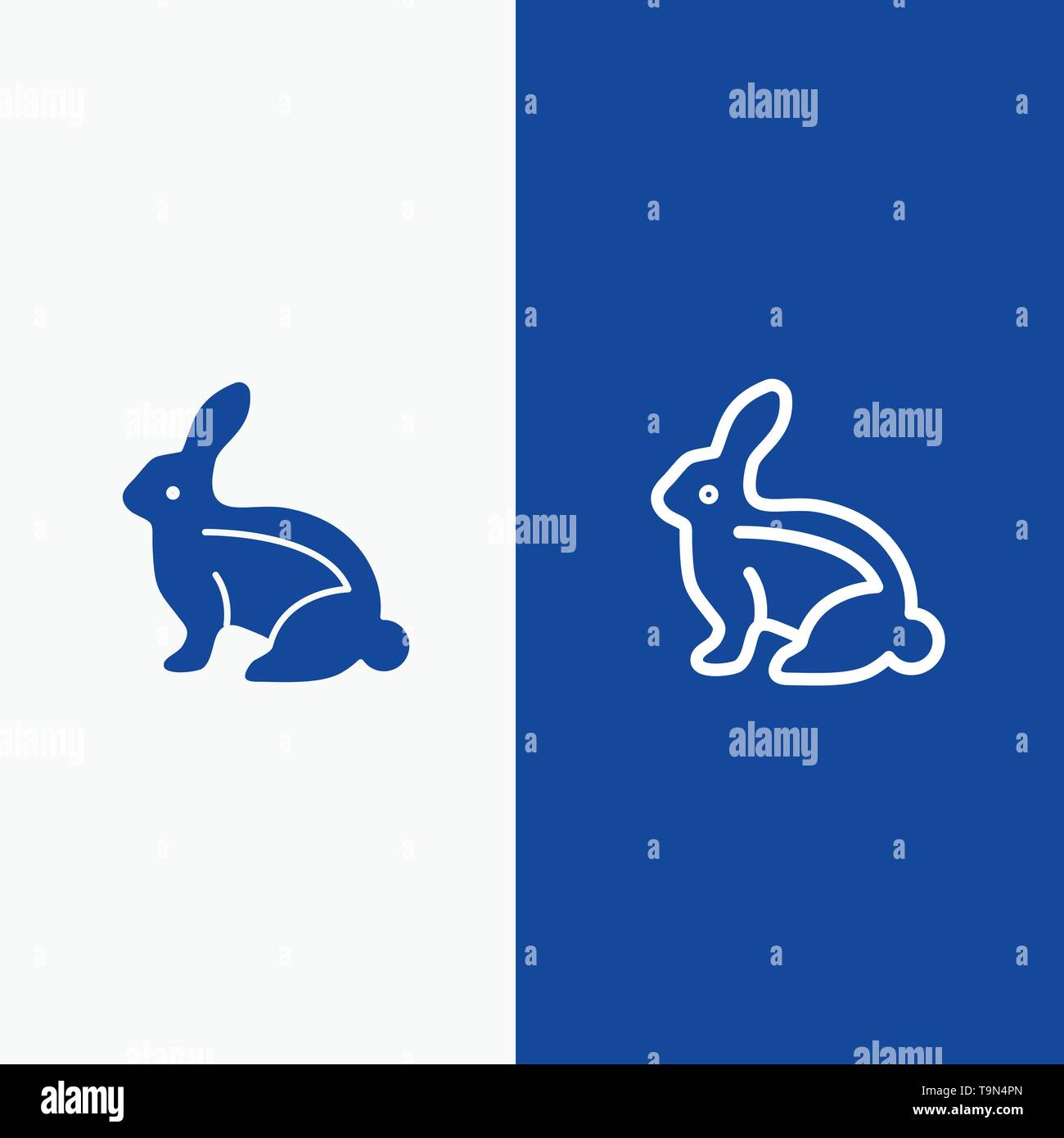 Osterhase, Ostern, Osterhase, Hase und Glyphe feste Symbol blau Banner ...