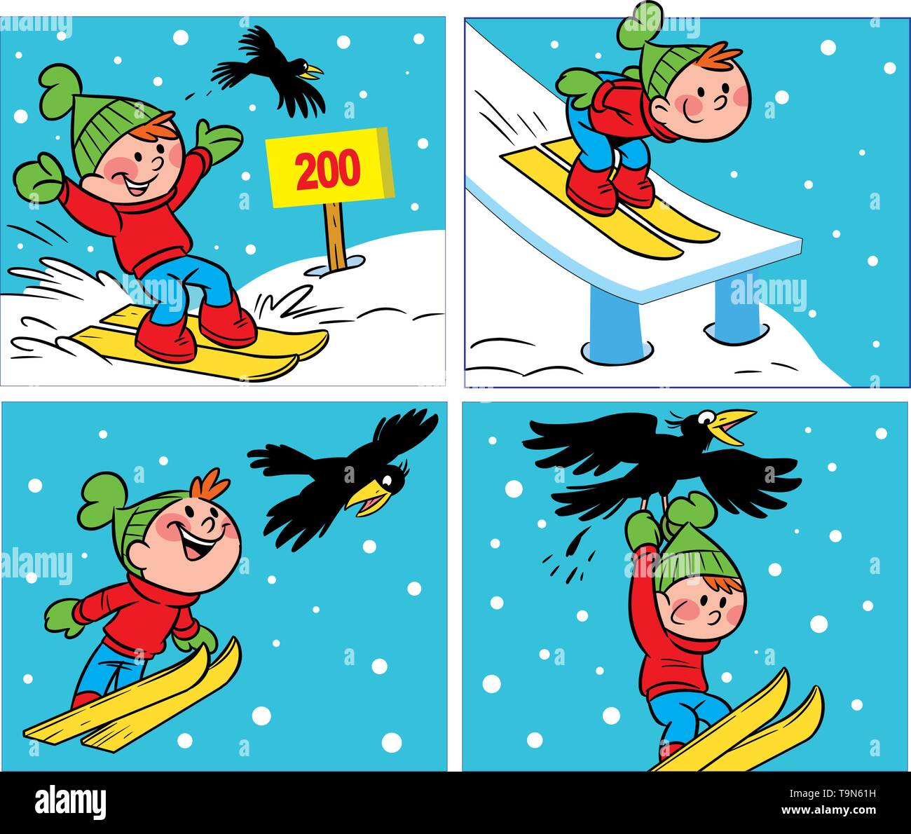 Ski sport cartoon illustration -Fotos und -Bildmaterial in hoher ...