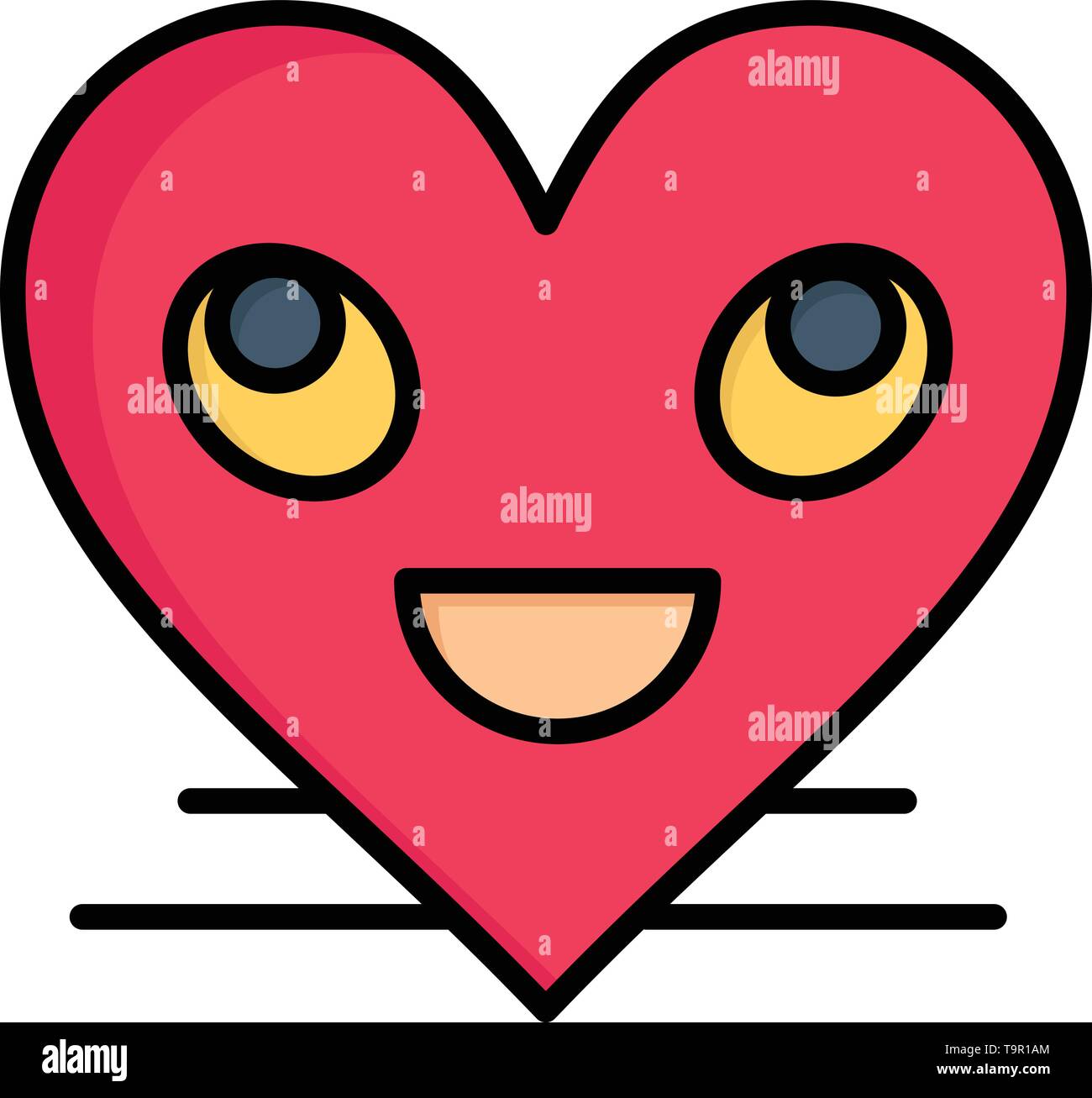 Herz, Emojis, Smiley, Gesicht, Lächeln flachen Farbe Symbol. Vektor ...