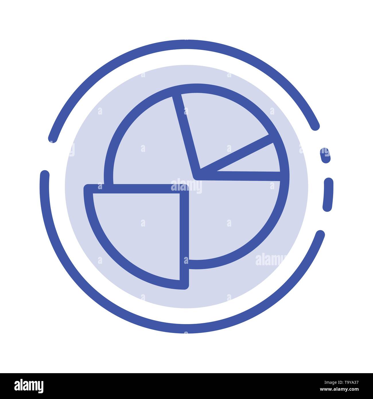 Analytics, Diagramm, Torte, Diagramm, blau gepunktete Linie Symbol Leitung Stock-Vektorgrafik ...