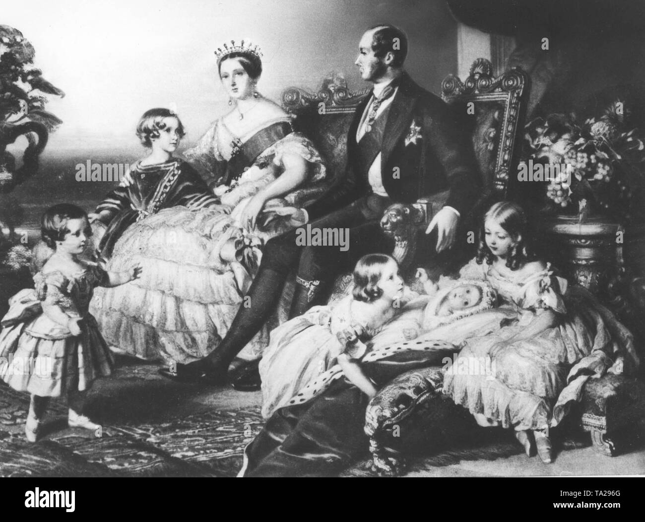 Königin Victoria und Prinz Albert und ihre Kinder. Von links nach ...