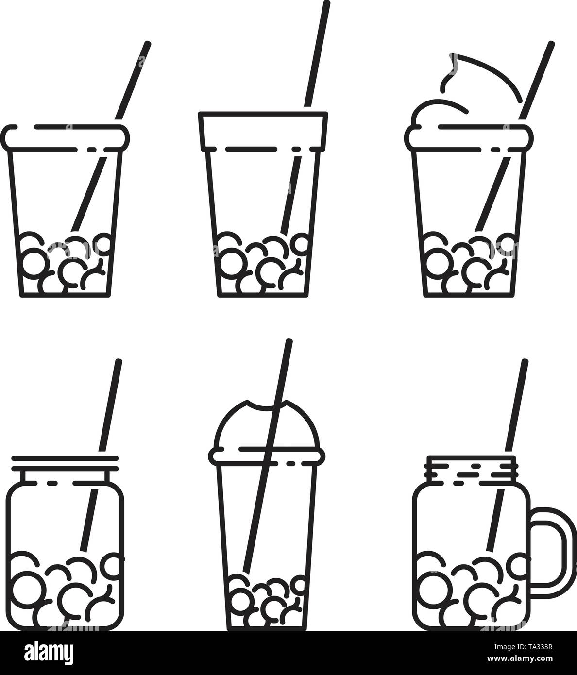 Bubble Tea Zum Ausmalen Schwarzweiß-Stockfotos und -bilder - Alamy