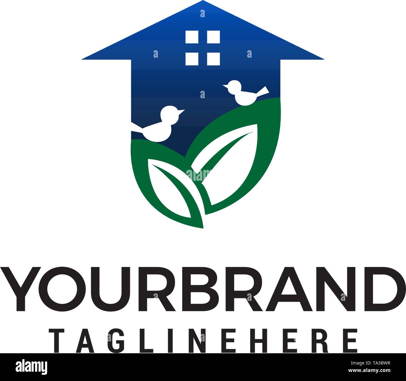 Home grüne Logo Design template Vector Stock-Vektorgrafik - Alamy