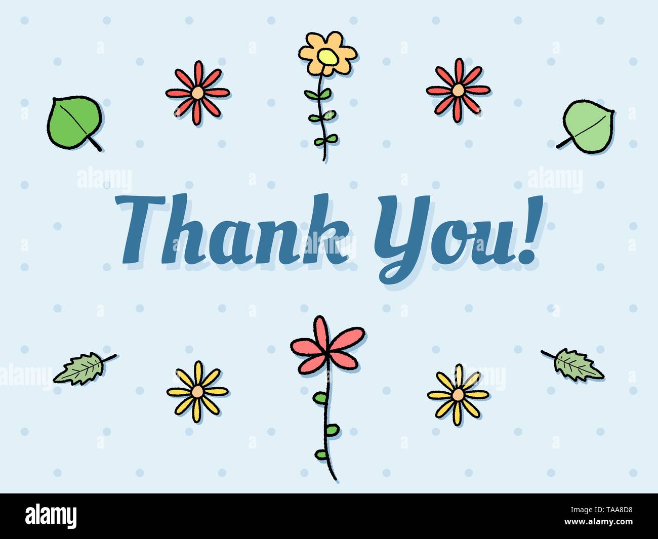 Danke Karte mit bunten doodle Blumen. Hinweis danken Stock-Vektorgrafik ...