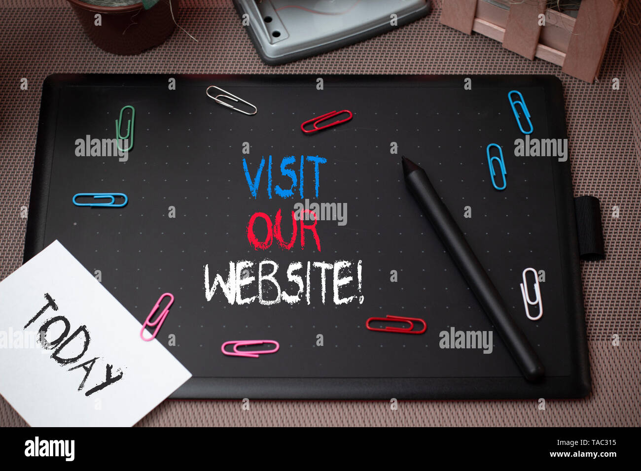 Wort schreiben Text besuchen Sie unsere Website. Business foto ...