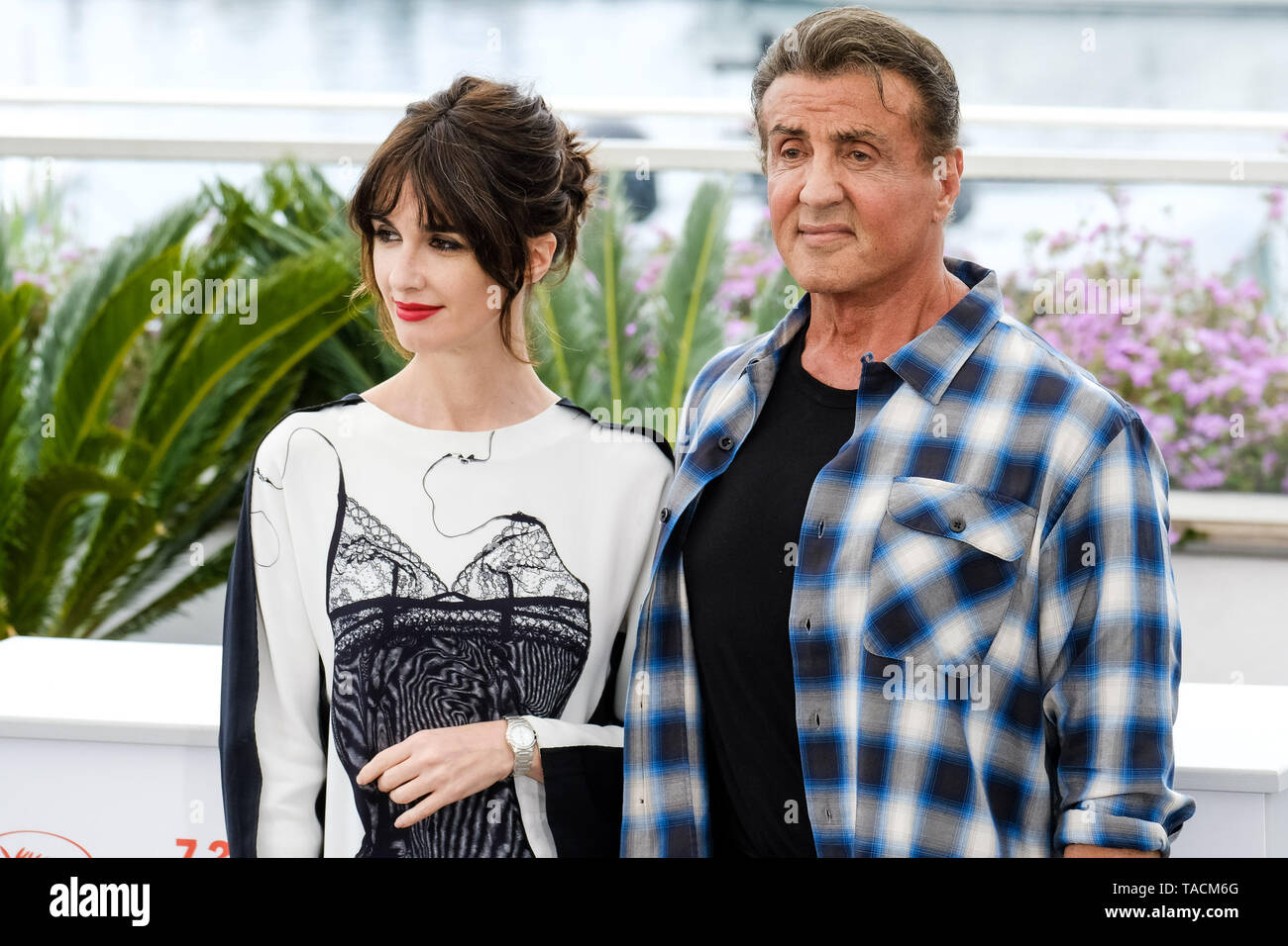 Cannes, Frankreich. 24. Mai, 2019. Paz Vega und Sylvester Stallone ...