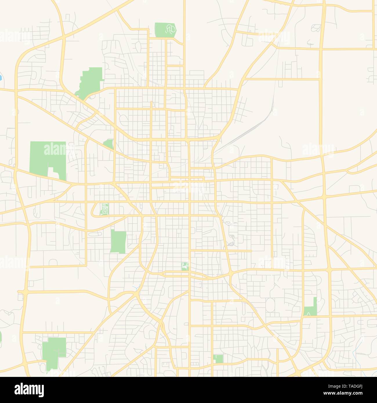 Leeren Vektor Karte von Tyler, Texas, USA, druckbare road map im ...