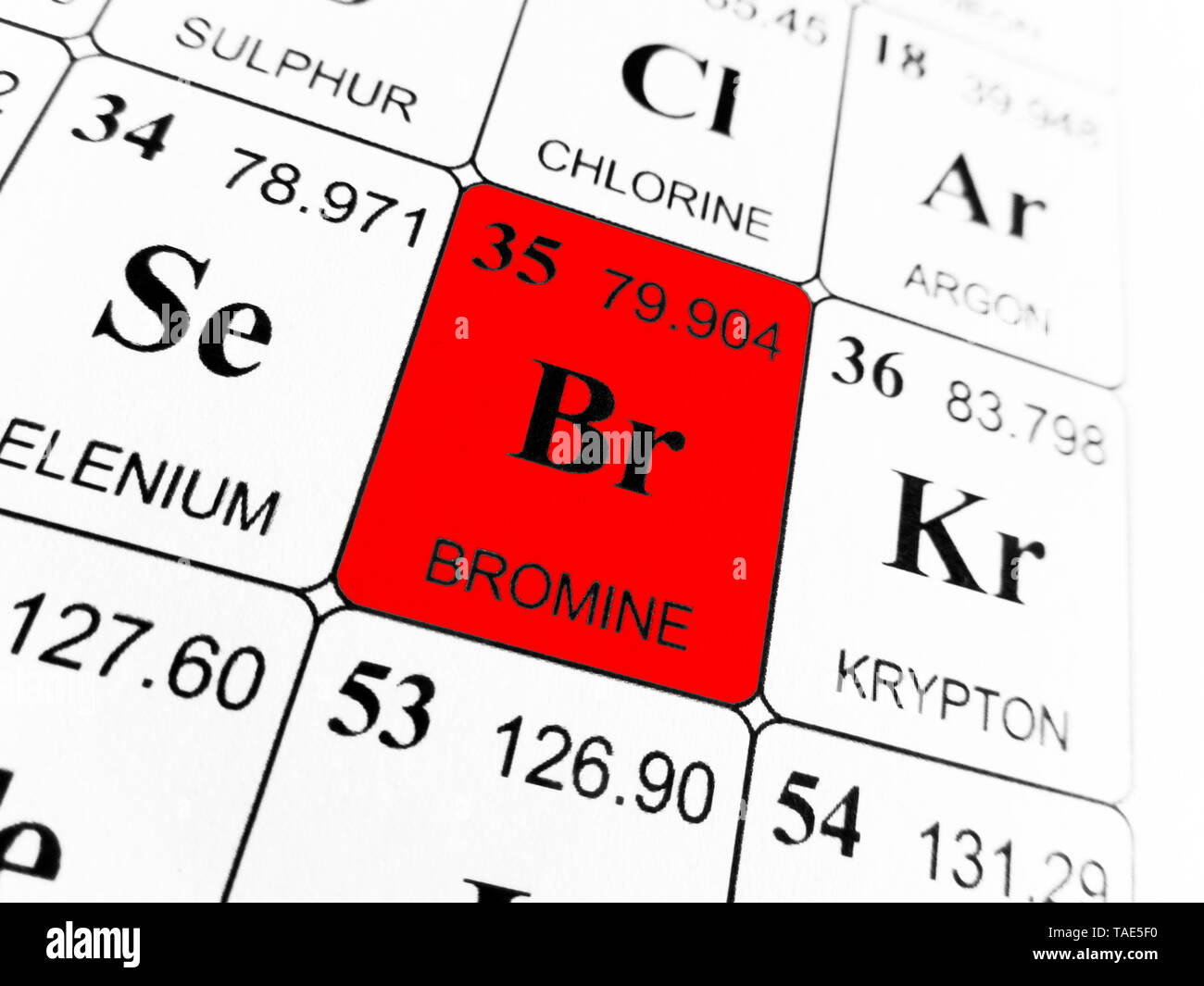 Brom auf das Periodensystem der Elemente Stockfotografie - Alamy