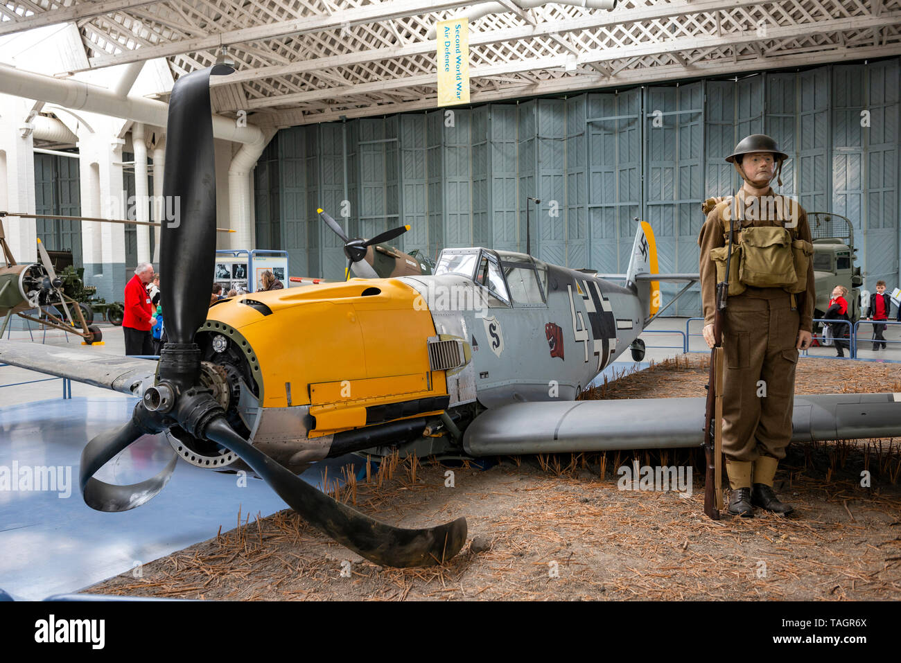 Weltkrieg zwei Messerschmitt Bf 109 Deutsche Jagdflugzeug im Imperial War Museum, Duxford ...