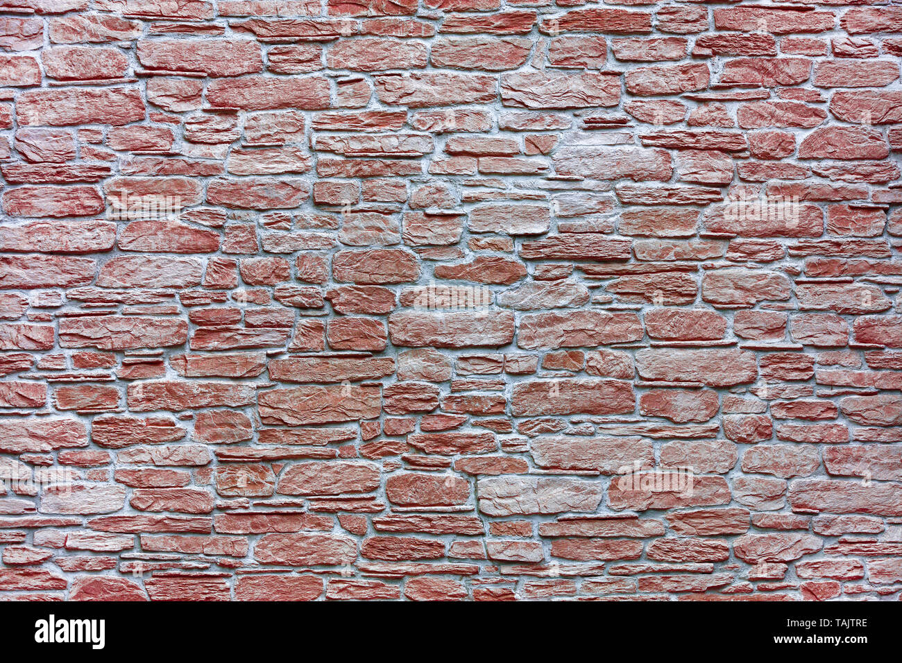 Wand Mosaik aus rotem Sandstein, Granit und Backstein Textur ...