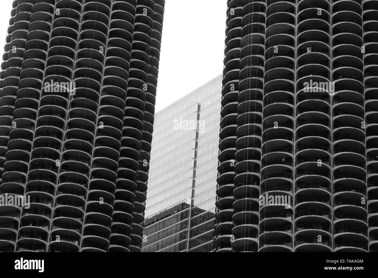 Marina City Towers (Maiskolben Türme, berühmten Chicago Architektur ... Marina City Towers (Maiskolben Türme, berühmten Chicago Architektur ...