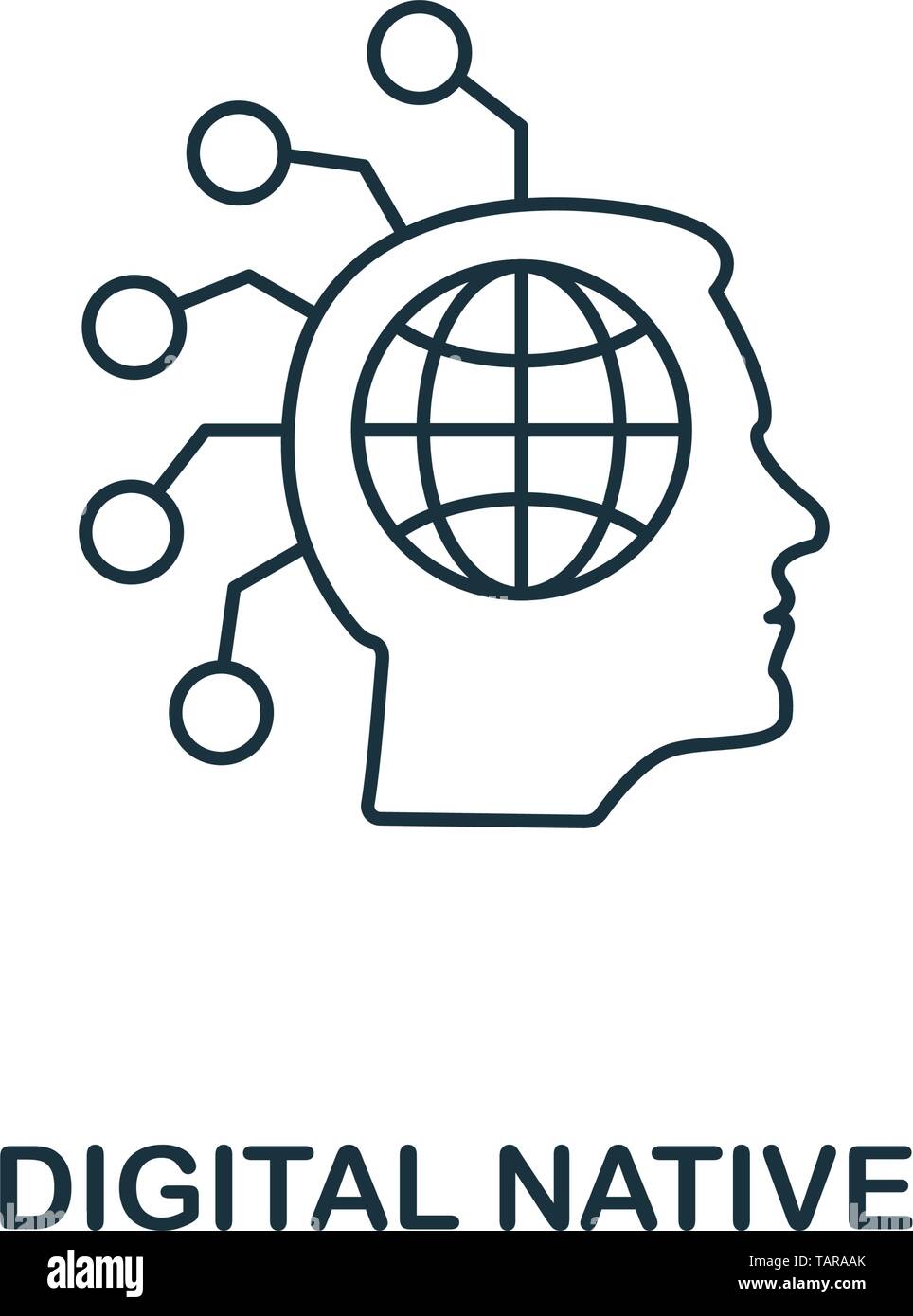 Digital Native Icon-Umrissstil. Schlankes Design aus der Fintech Icons Kollektion. Pixel ...