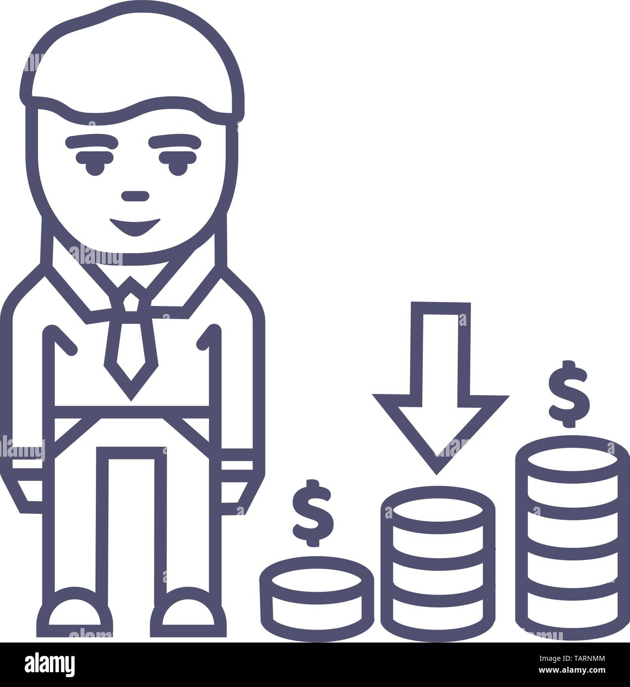 Rezession icon-Vektor Zeichen und Symbol. Business Icon Stock ...