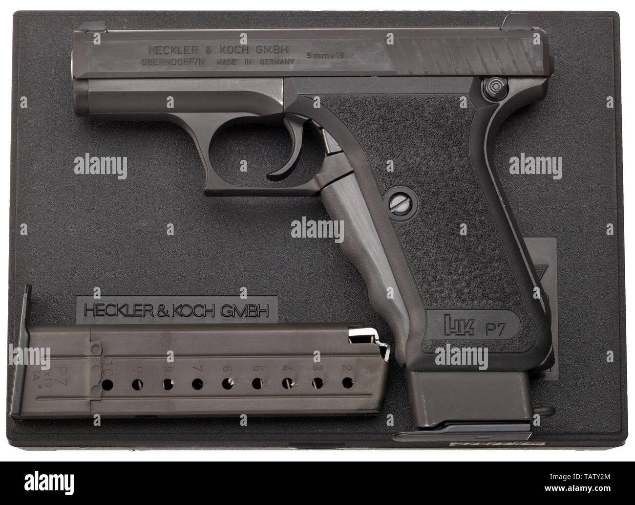 Eine Heckler & Koch P7 'XM9', (P7-A10) US-test Waffe, in den Karton ...