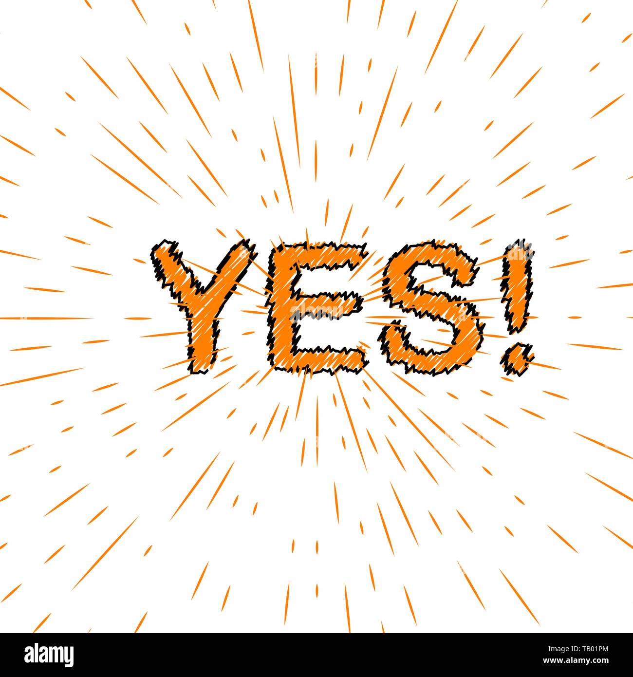 Ja Wort Pop Art retro Abbildung. Isolierte Bild auf weißem Hintergrund ...