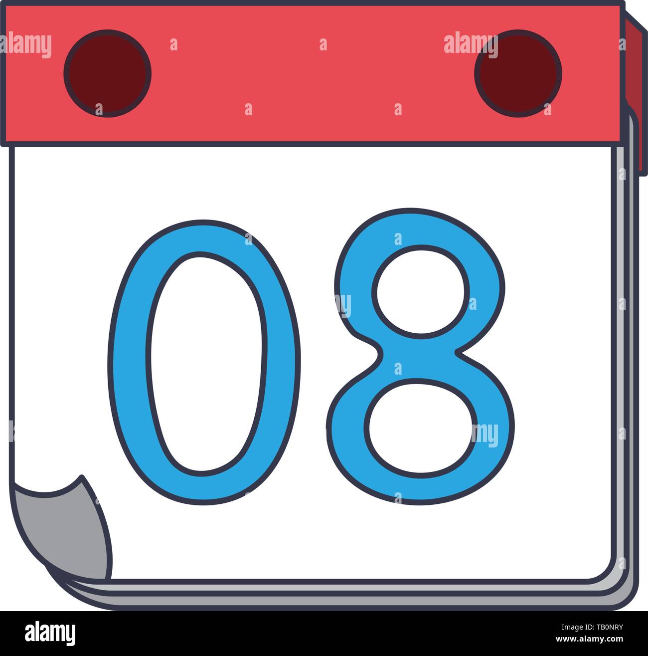 Kalender mit Tag acht Symbol Cartoon Stock-Vektorgrafik - Alamy