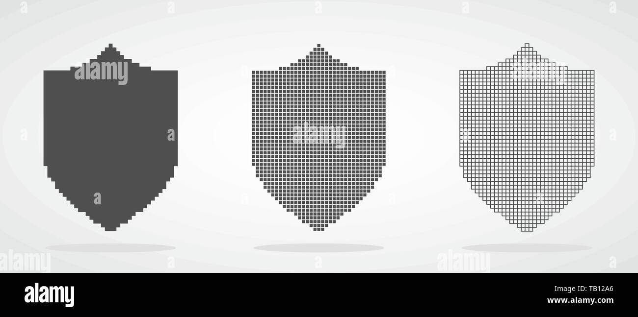 Pixel art Design aus einem Schild Symbol. Vector Illustration ...