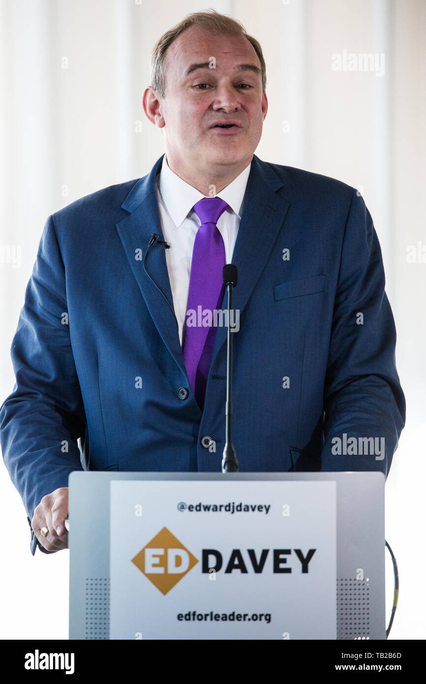 London, Großbritannien. 30. Mai, 2019. Ed Davey, Liberaldemokratischen ...