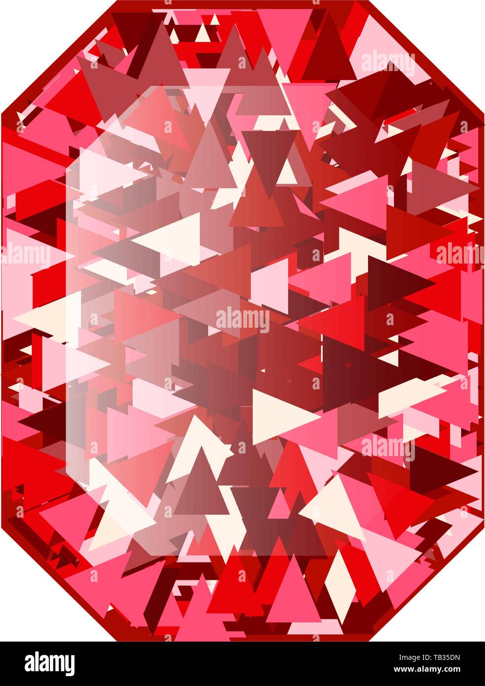 Realistische Red Ruby Diamond isoliert auf weißem Hintergrund. Vector ...